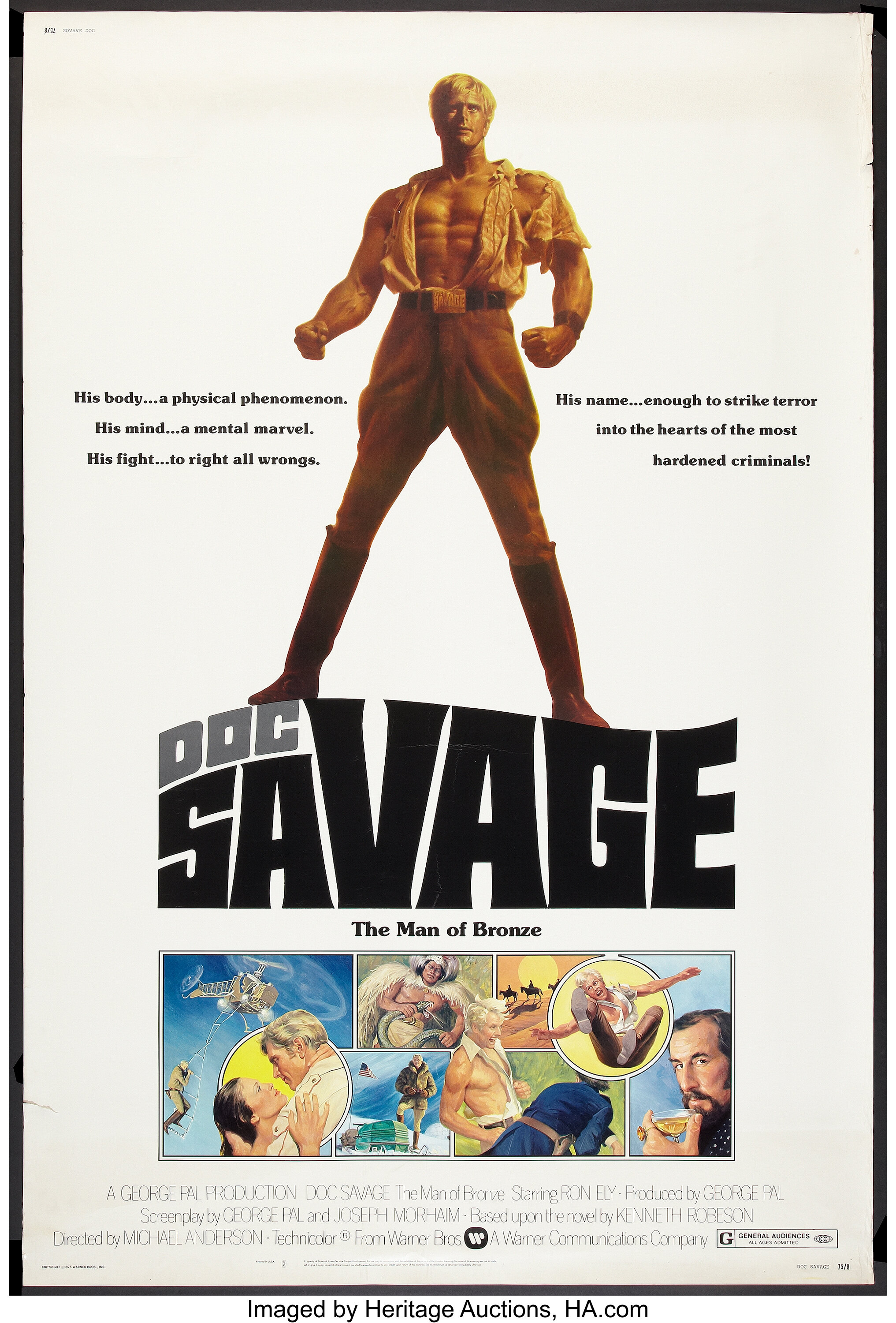 Doc Savage: The Man of Bronze (Warner Brothers, 1975). Poster (40 ...