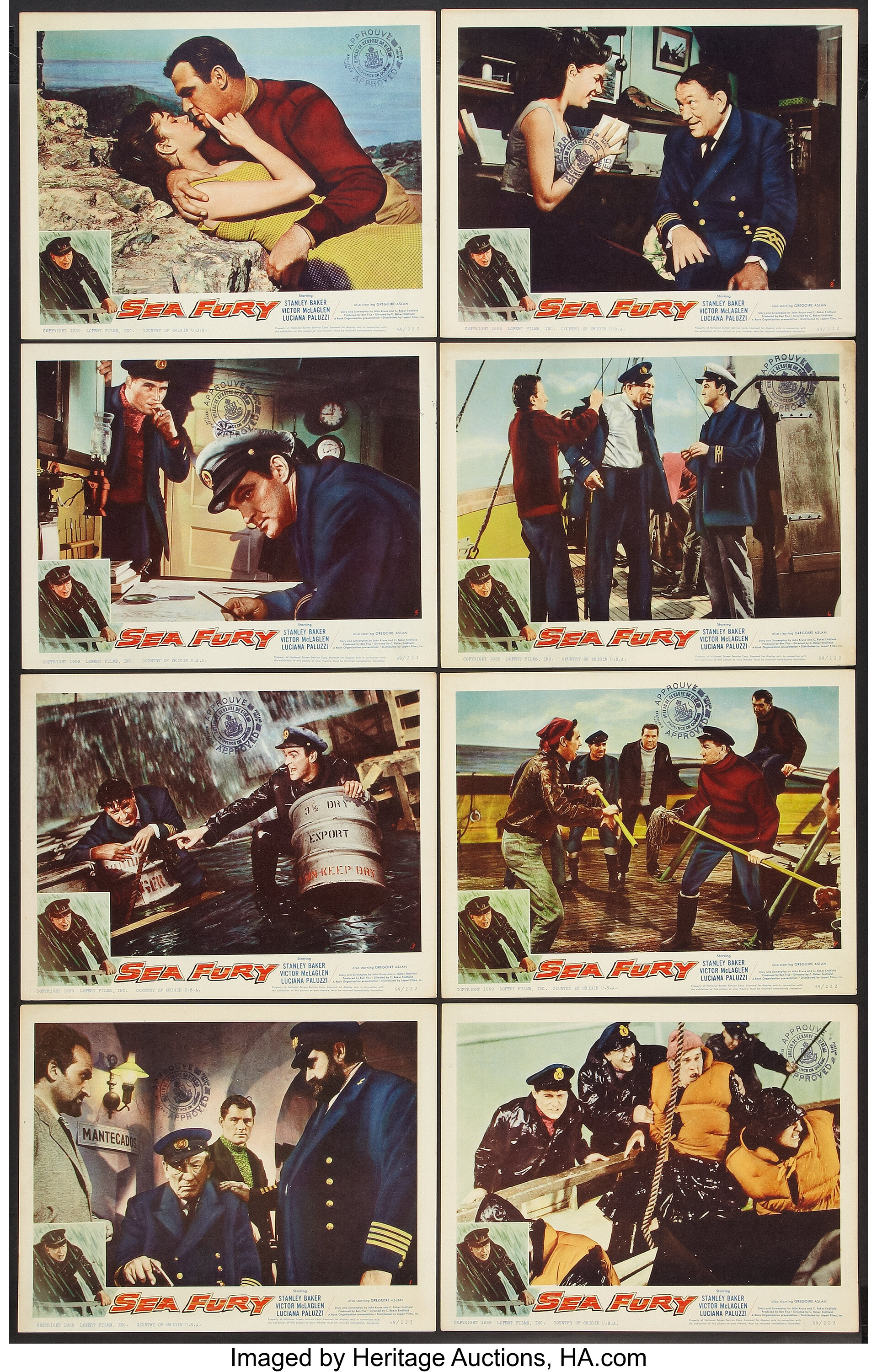 Sea Fury (Lopert, 1959). Lobby Card Set of 8 (11" X 14"). | Lot #53331 ...