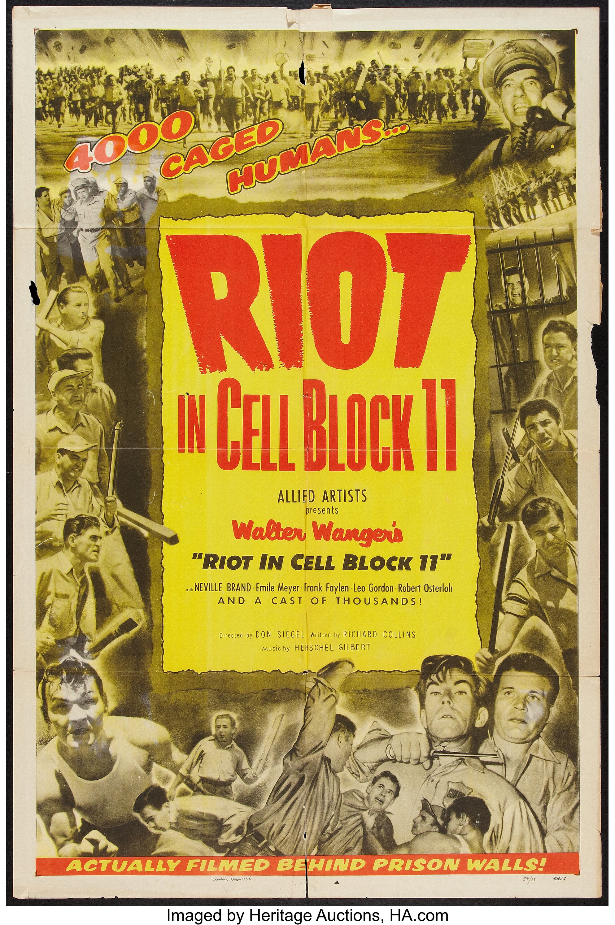 Riot in Cell Block 11 (Allied Artists, 1954). One Sheet (27" X | Lot ...