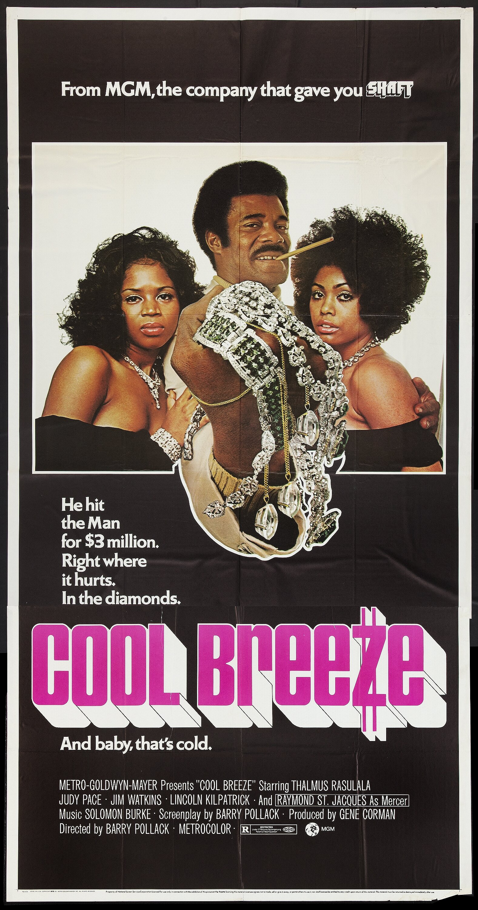 Cool Breeze (MGM, 1972). Three Sheet (41" X 81") and Pressbook | Lot ...