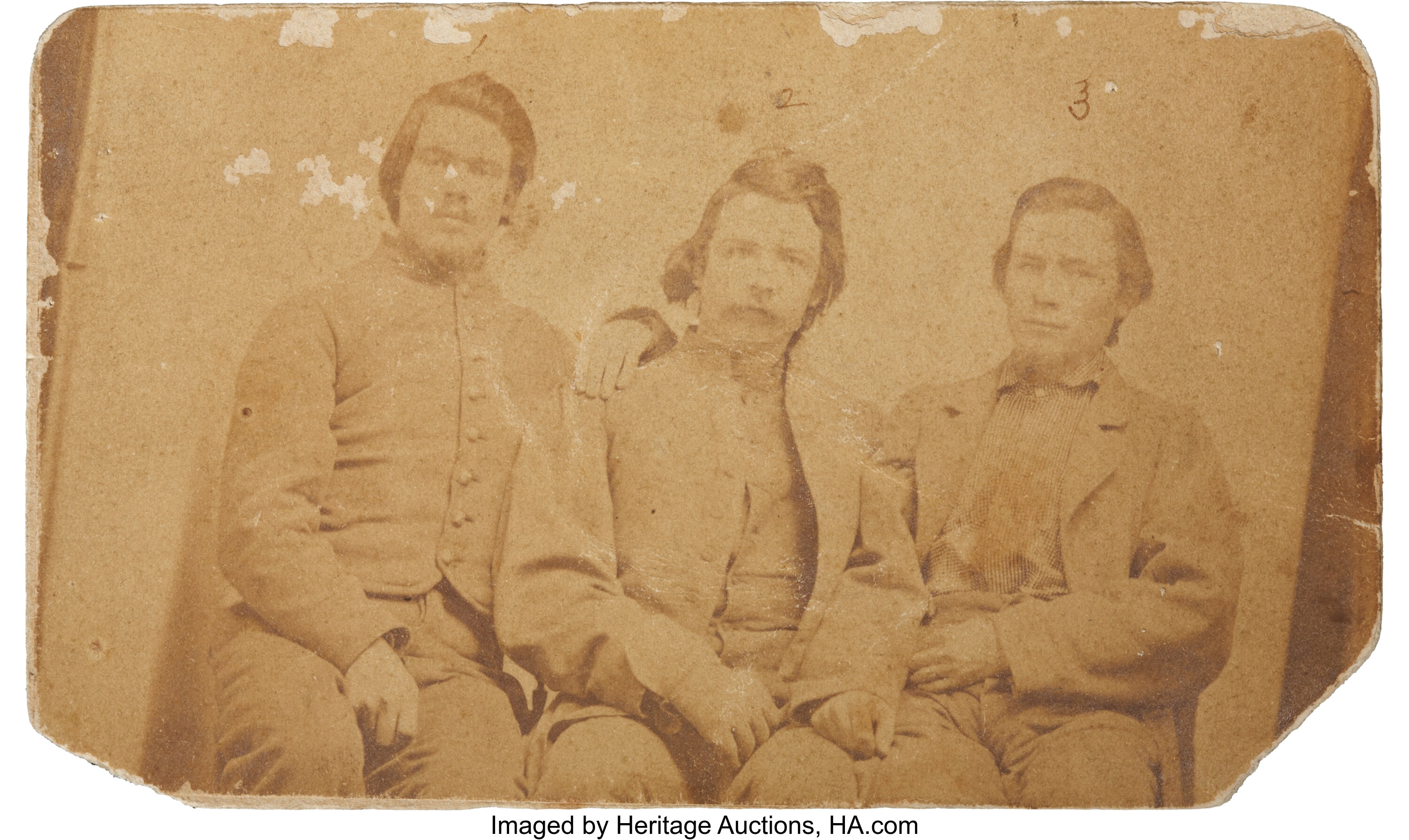 Great Civil War Carte de Visite of Three Identified Confederate | Lot ...