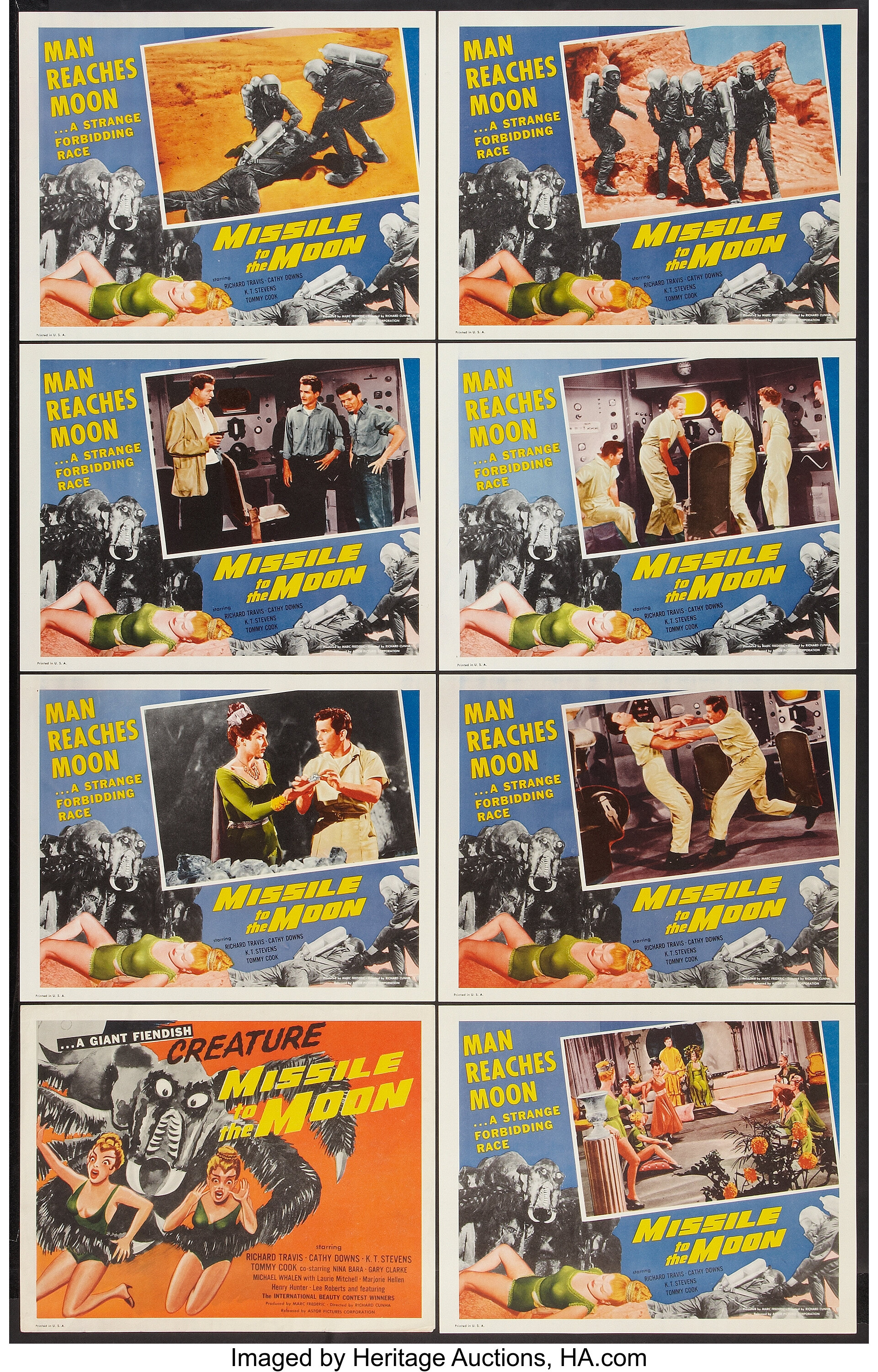Missile to the Moon (Astor Pictures, 1958). Lobby Card Set of 8 | Lot ...