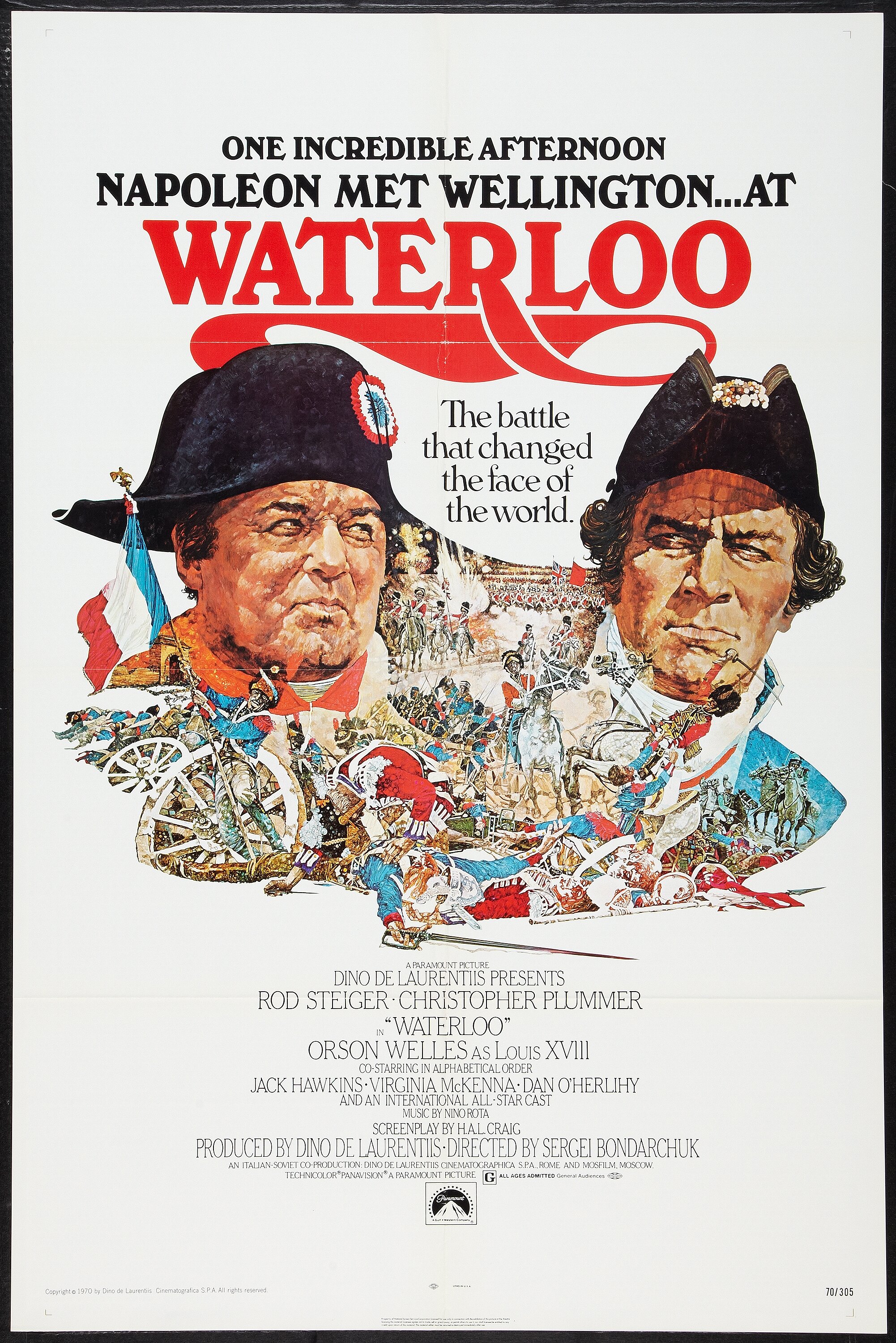 Waterloo (Paramount, 1970). One Sheet (27" X 41"). War.. ... Movie ...