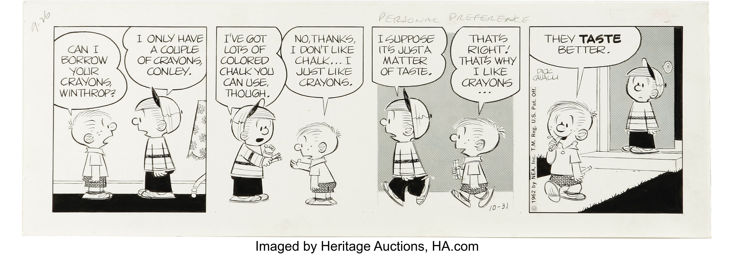 Dick Cavalli - Winthrop Daily Comic Strip Original Art, dated | Lot ...
