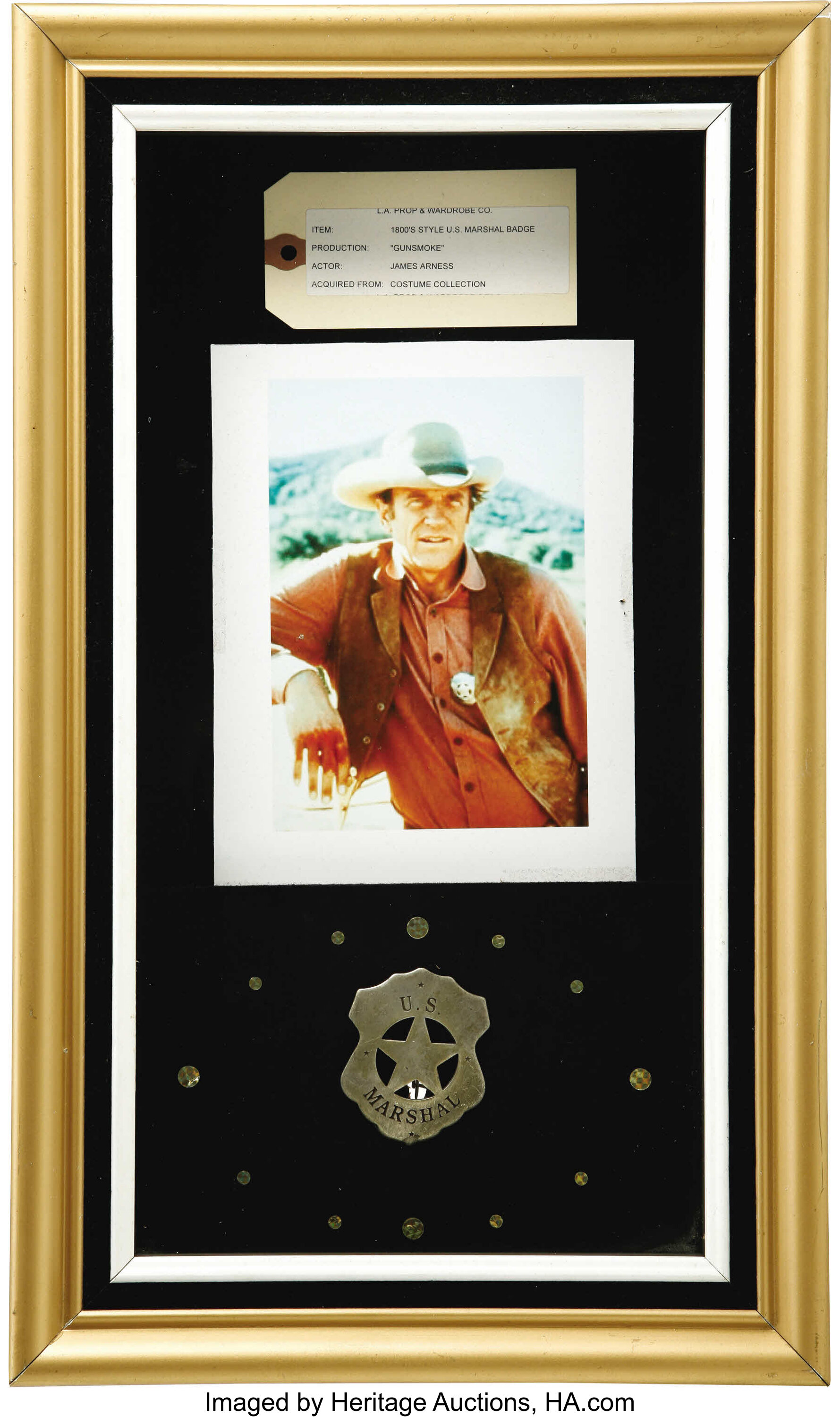 James Arness Prop Badge from "Gunsmoke." On the air from 1955 to | Lot ...