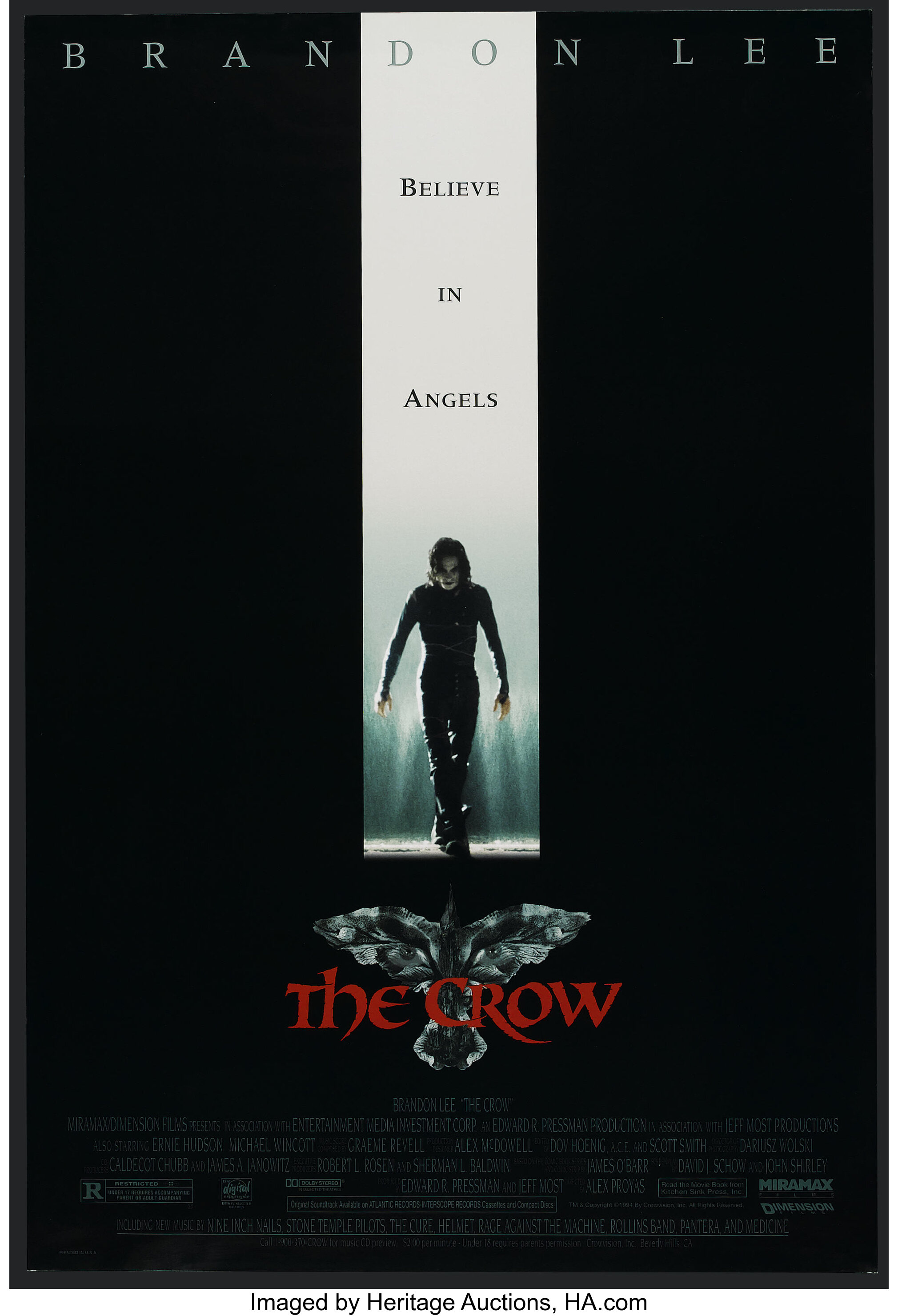 The Crow (Miramax, 1994). One Sheet (27" X 40") SS. Action. ... | Lot ...
