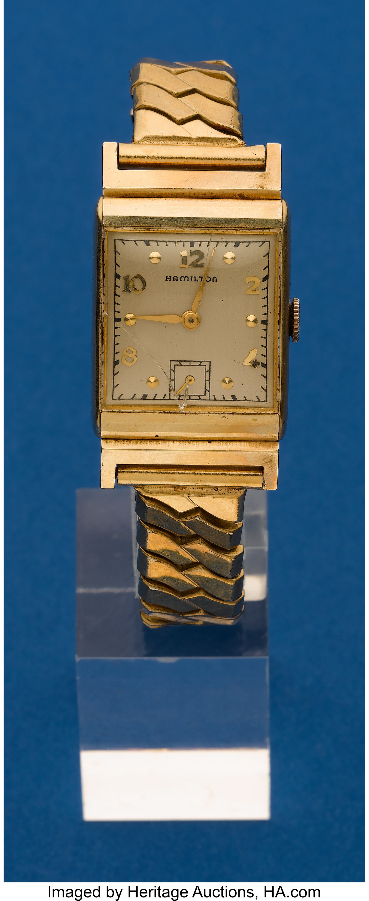 Hamilton, 14k, Vintage Rectangular. ... Timepieces | Lot #71016 ...