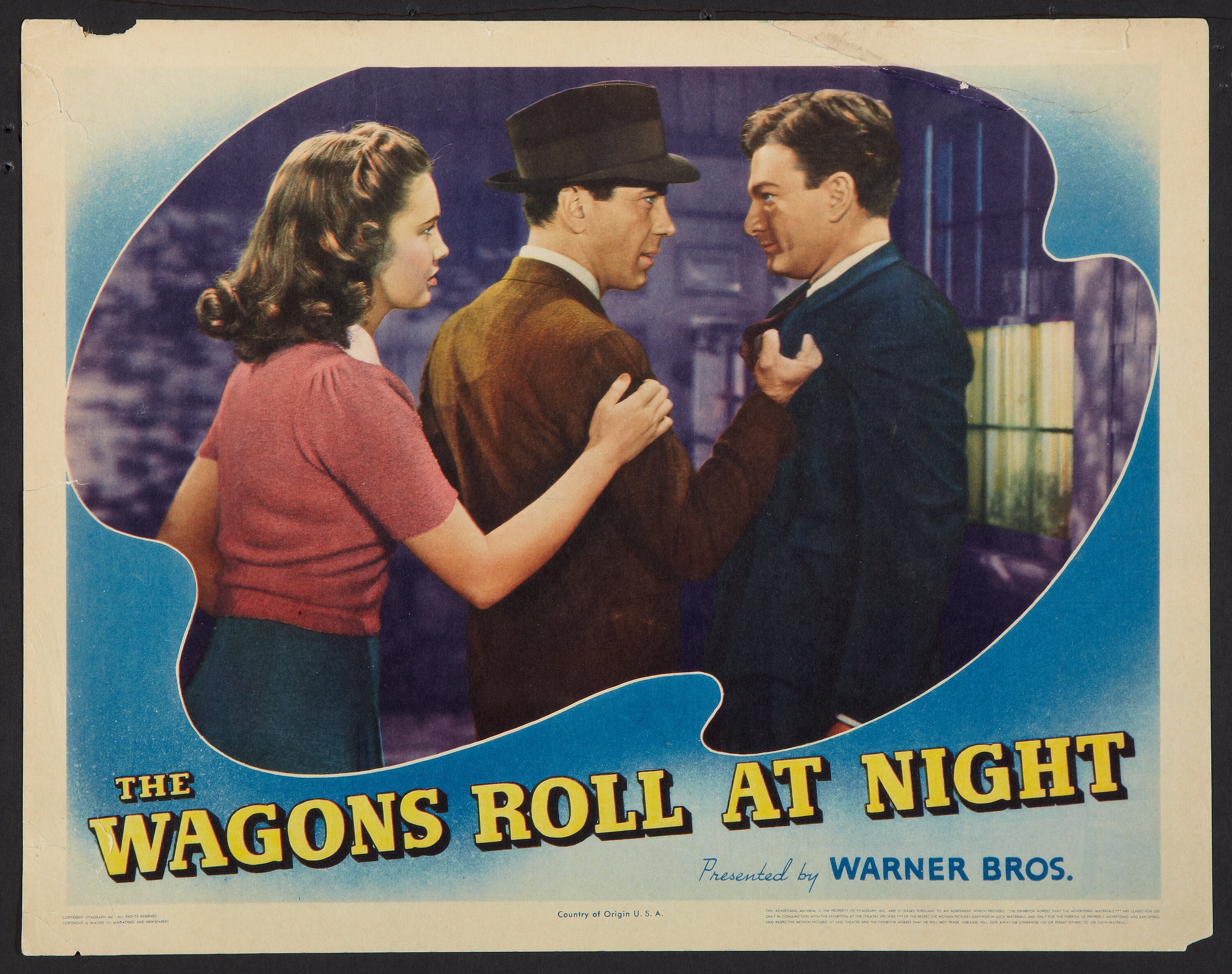 The Wagons Roll at Night (Warner Brothers, 1941). Lobby Card (11" X ...
