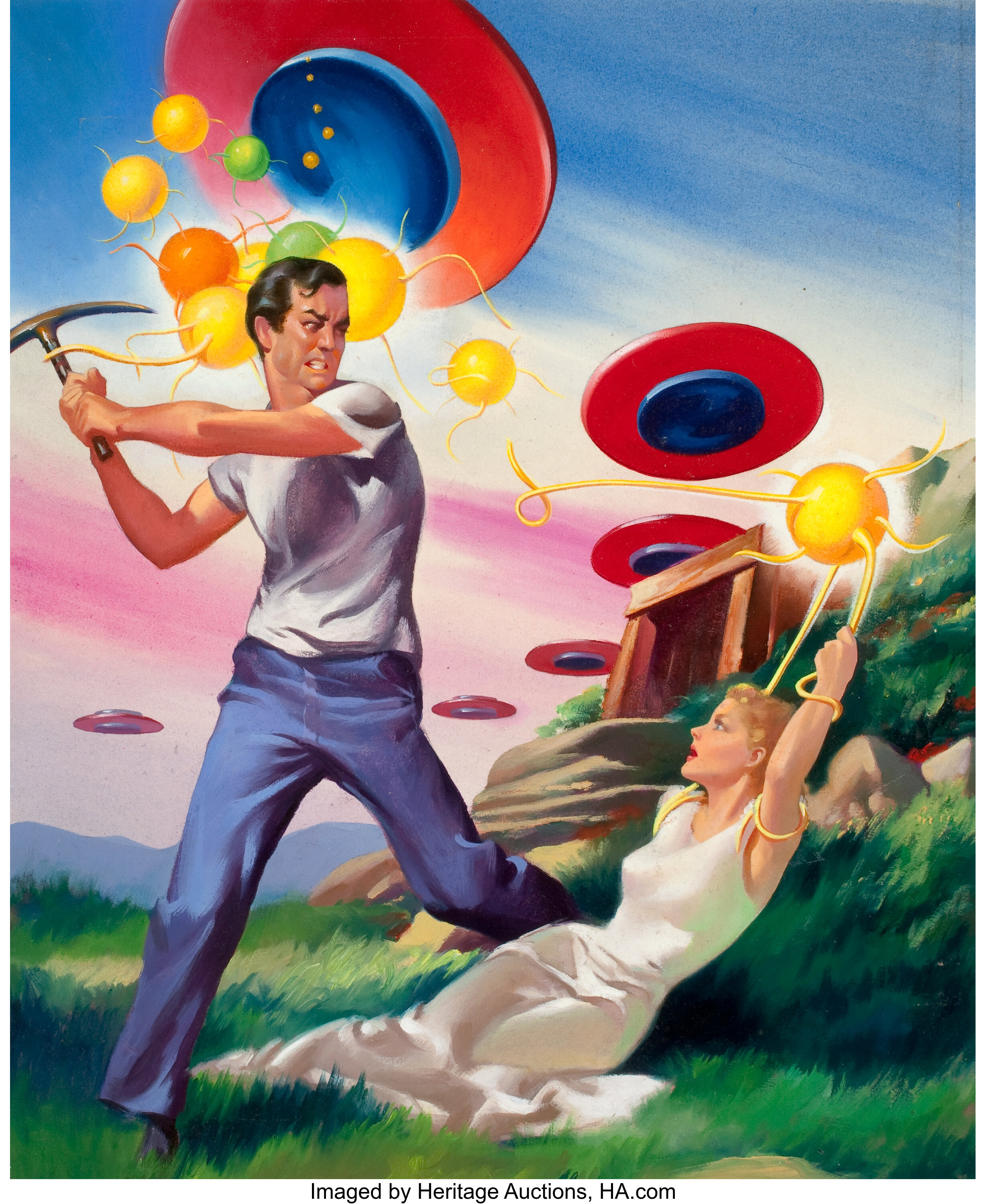 Harold W Mccauley American 1913 1977 The Buttoned Sky Lot