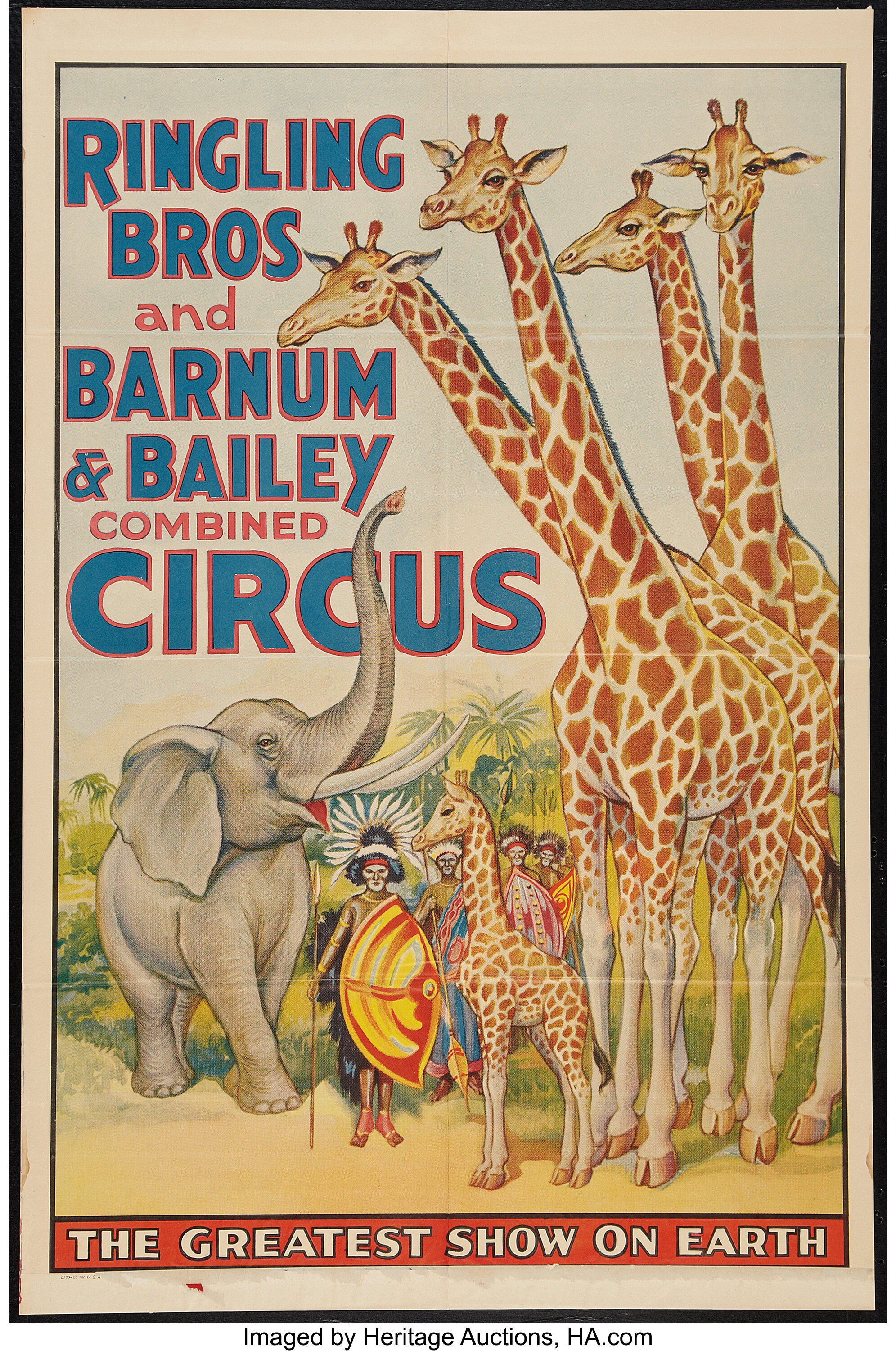 Circus Poster (Ringling Brothers and Barnum & Bailey, 1940s). | Lot ...