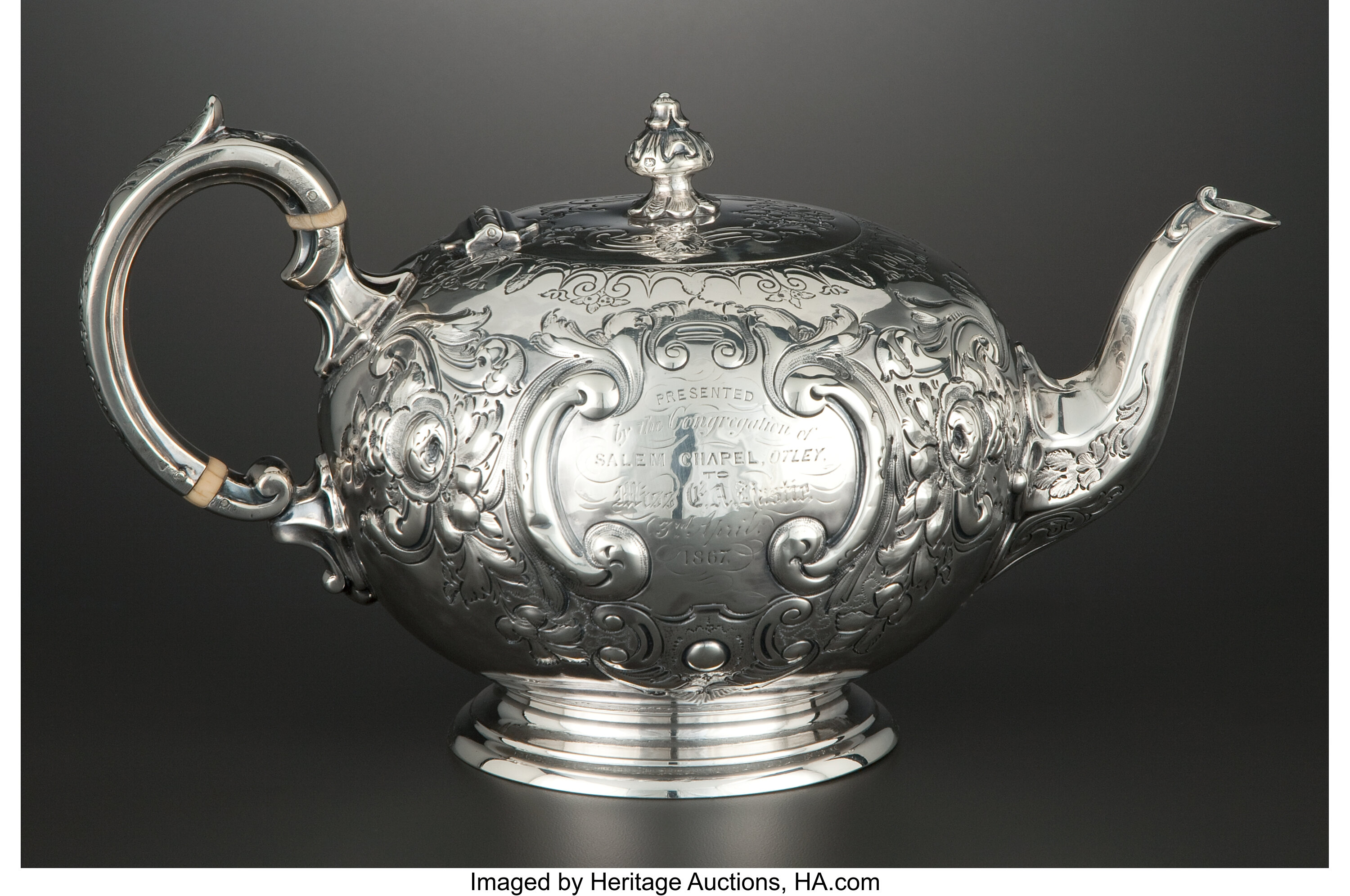 A VICTORIAN SILVER TEAPOT . Richard Martin & Ebenezer Hall, | Lot ...