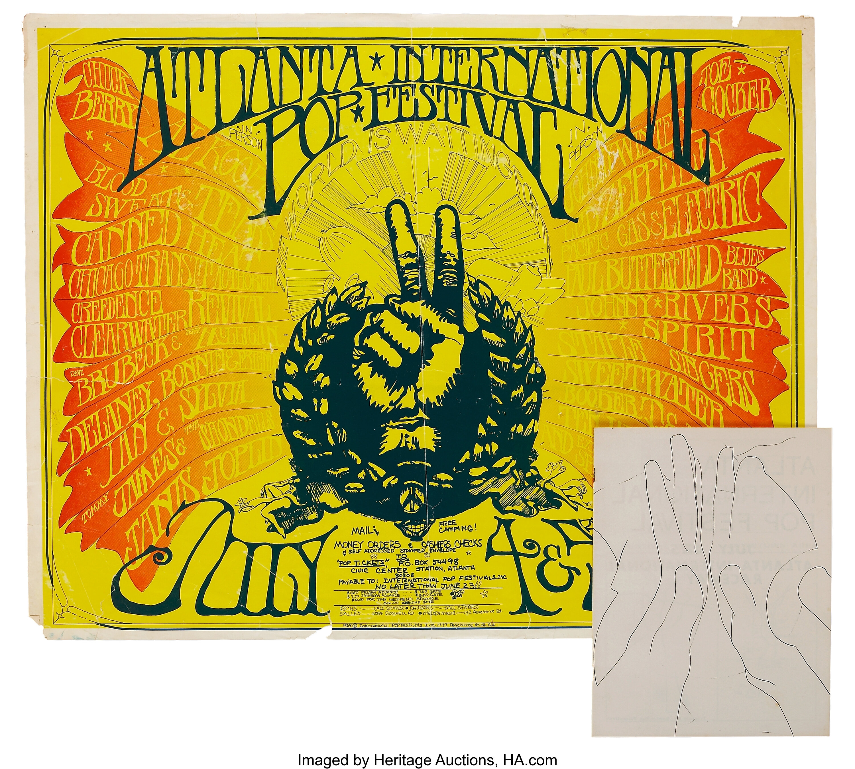 Atlanta Pop Festival Poster and Program (1969).... (Total: 2 ) | Lot ...