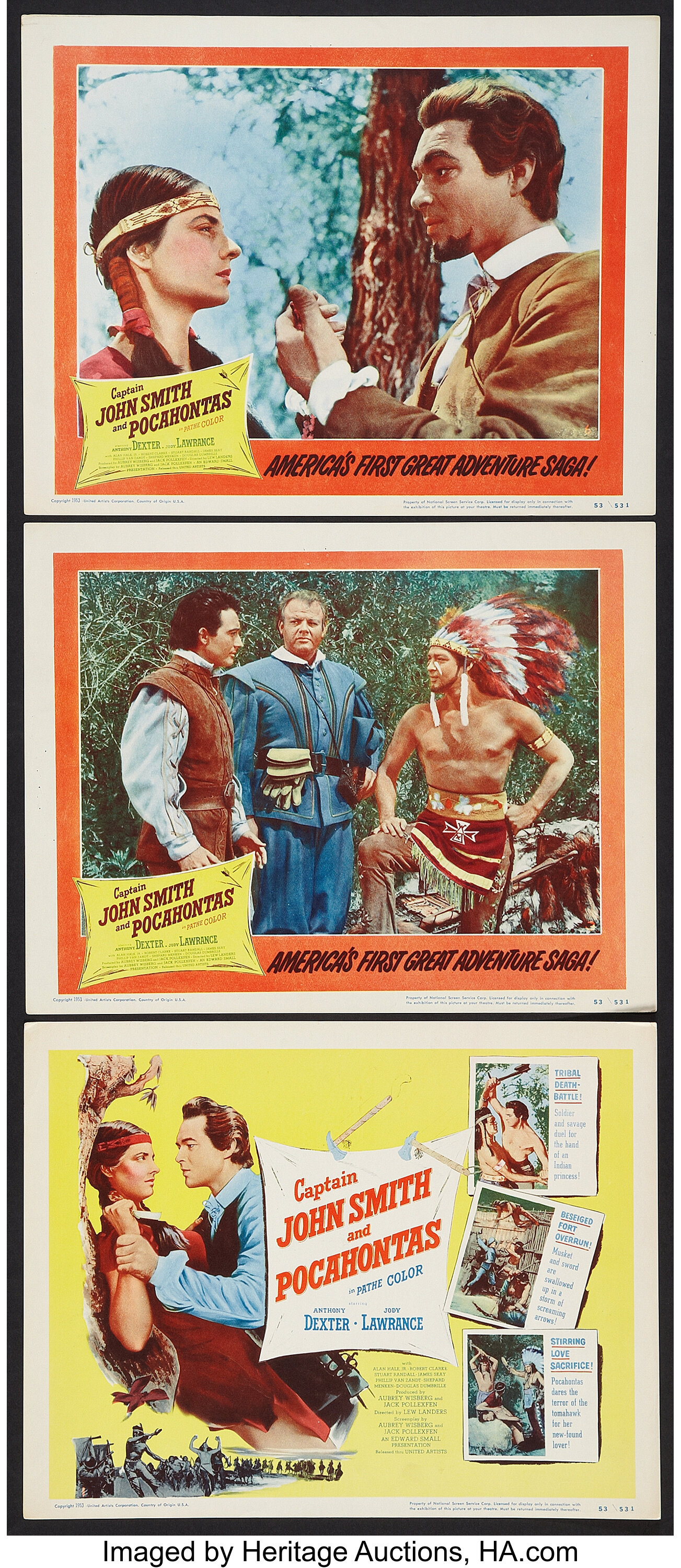 Captain John Smith and Pocahontas Lot (United Artists, 1953). Title ...