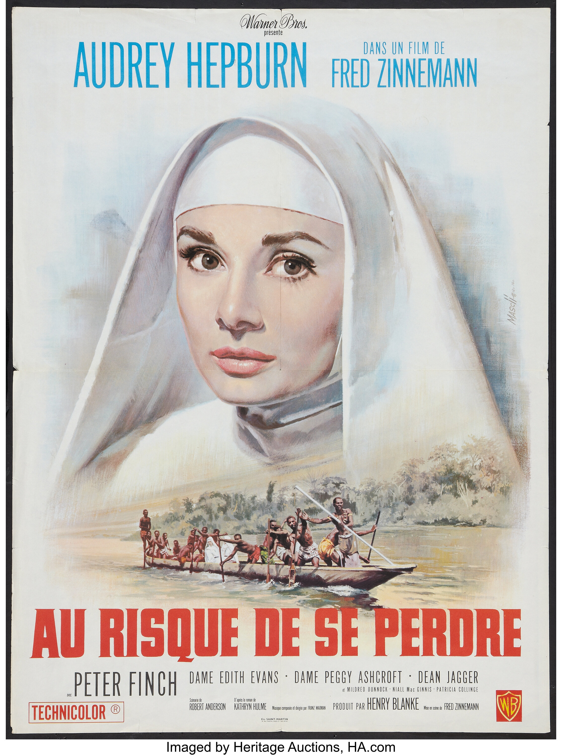 The Nun's Story (Warner Brothers, 1959). French Affiche (23.5" X | Lot ...