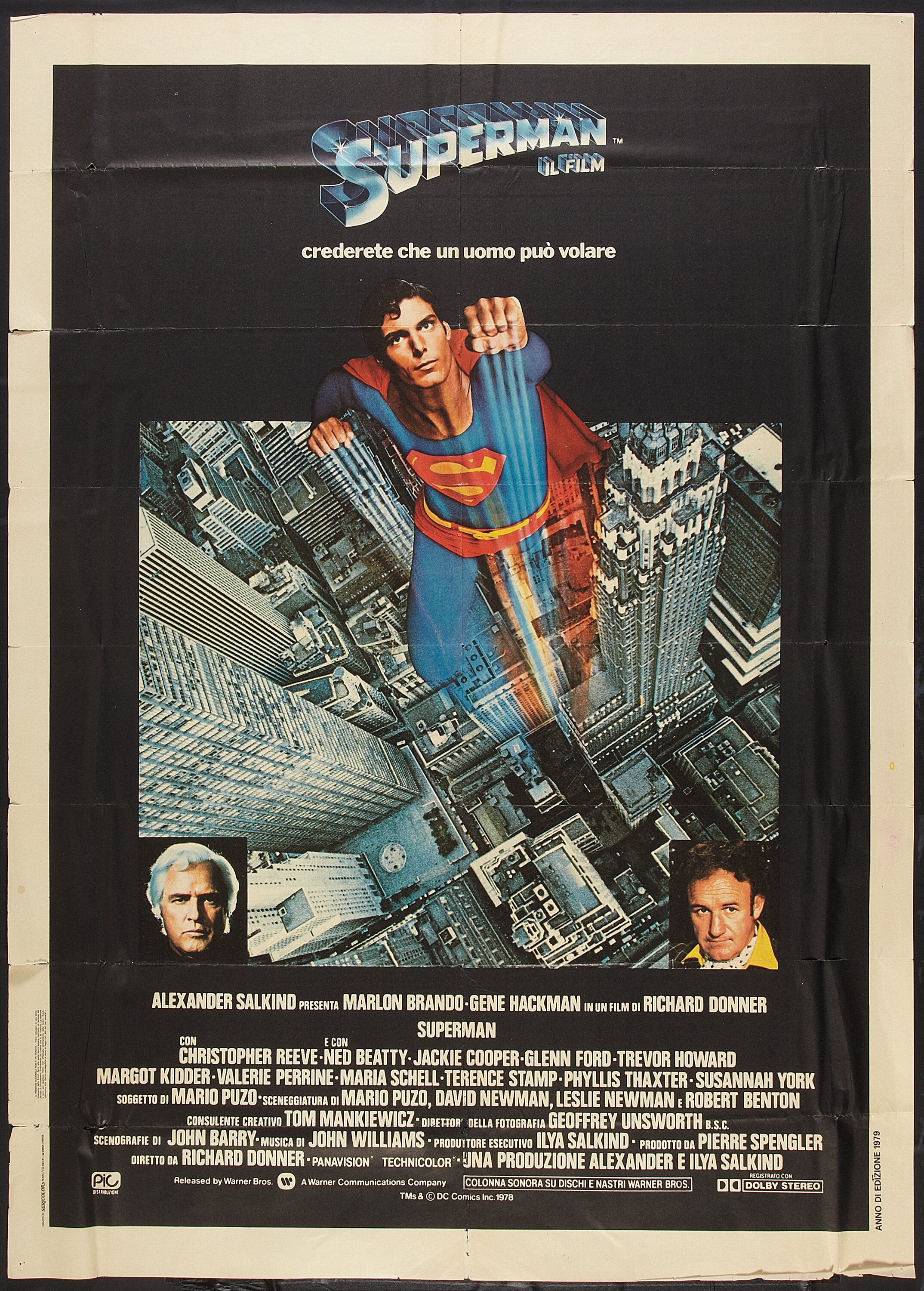 Superman the Movie Lot (Warner Brothers, 1978). Italian 2 - Foglio ...