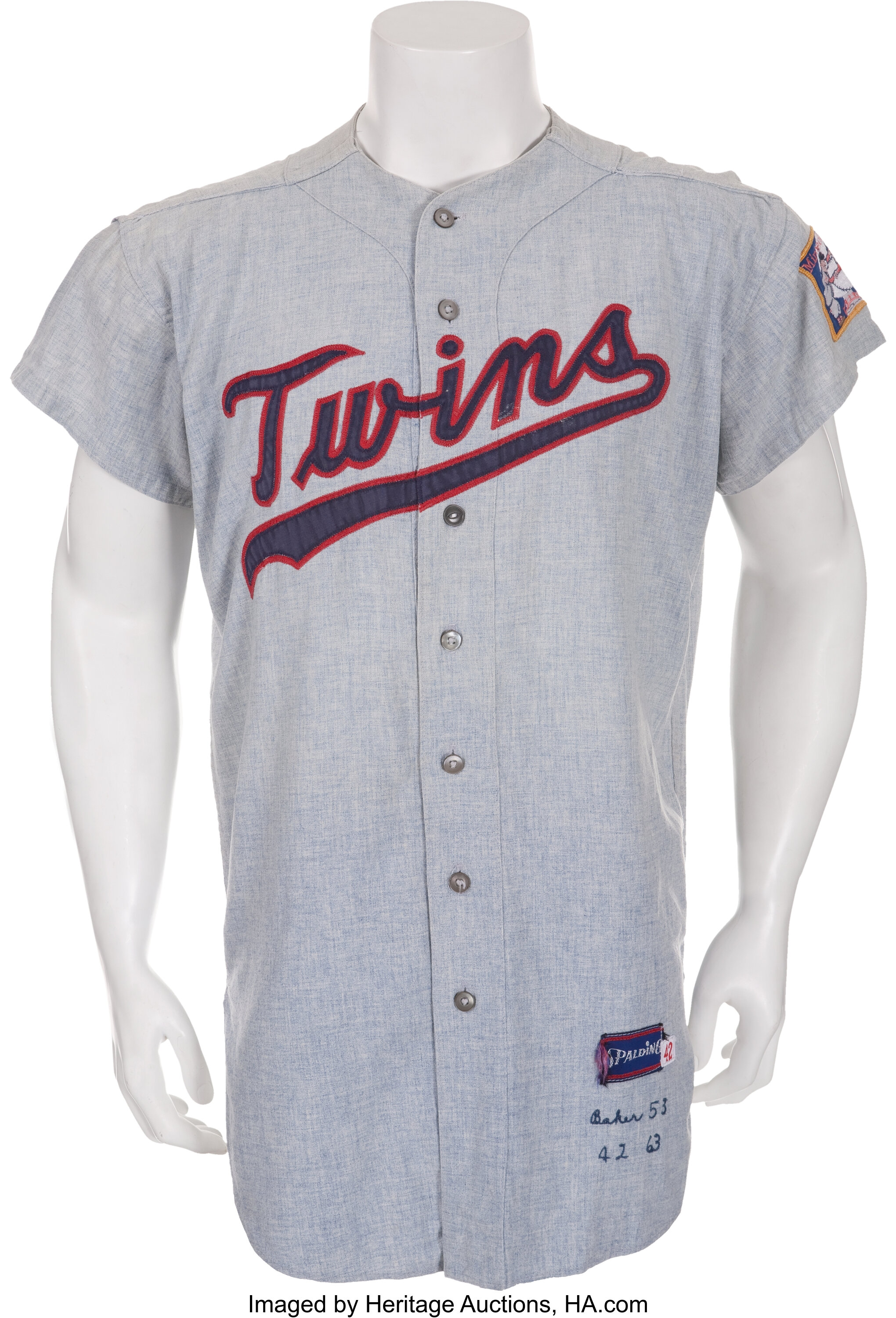 1963 Floyd Baker Game Worn Minnesota Twins Jersey.... Baseball | Lot ...