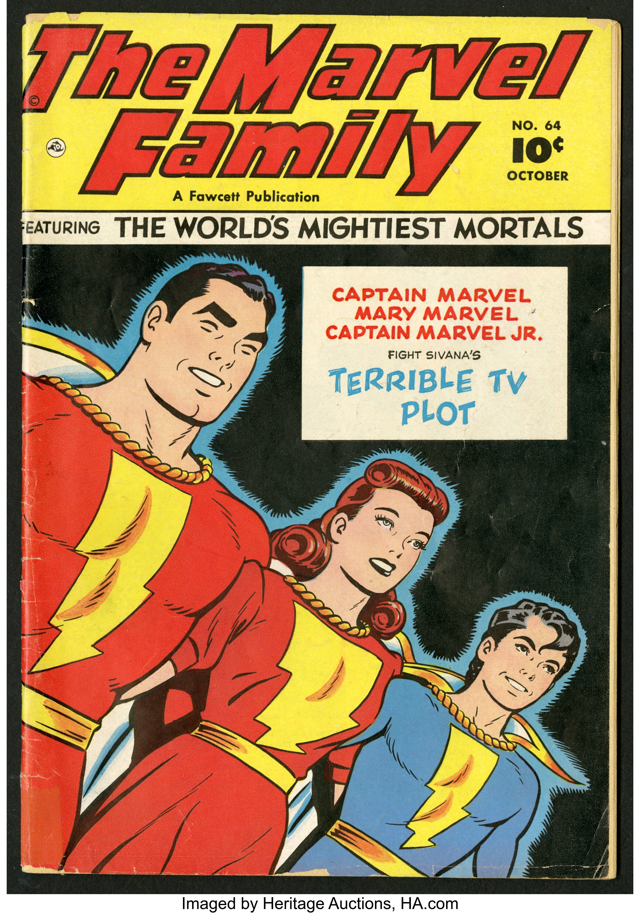 Captain Marvel in "The Marvel Family" Vol. 11, No. 64 (Fawcett | Lot ...