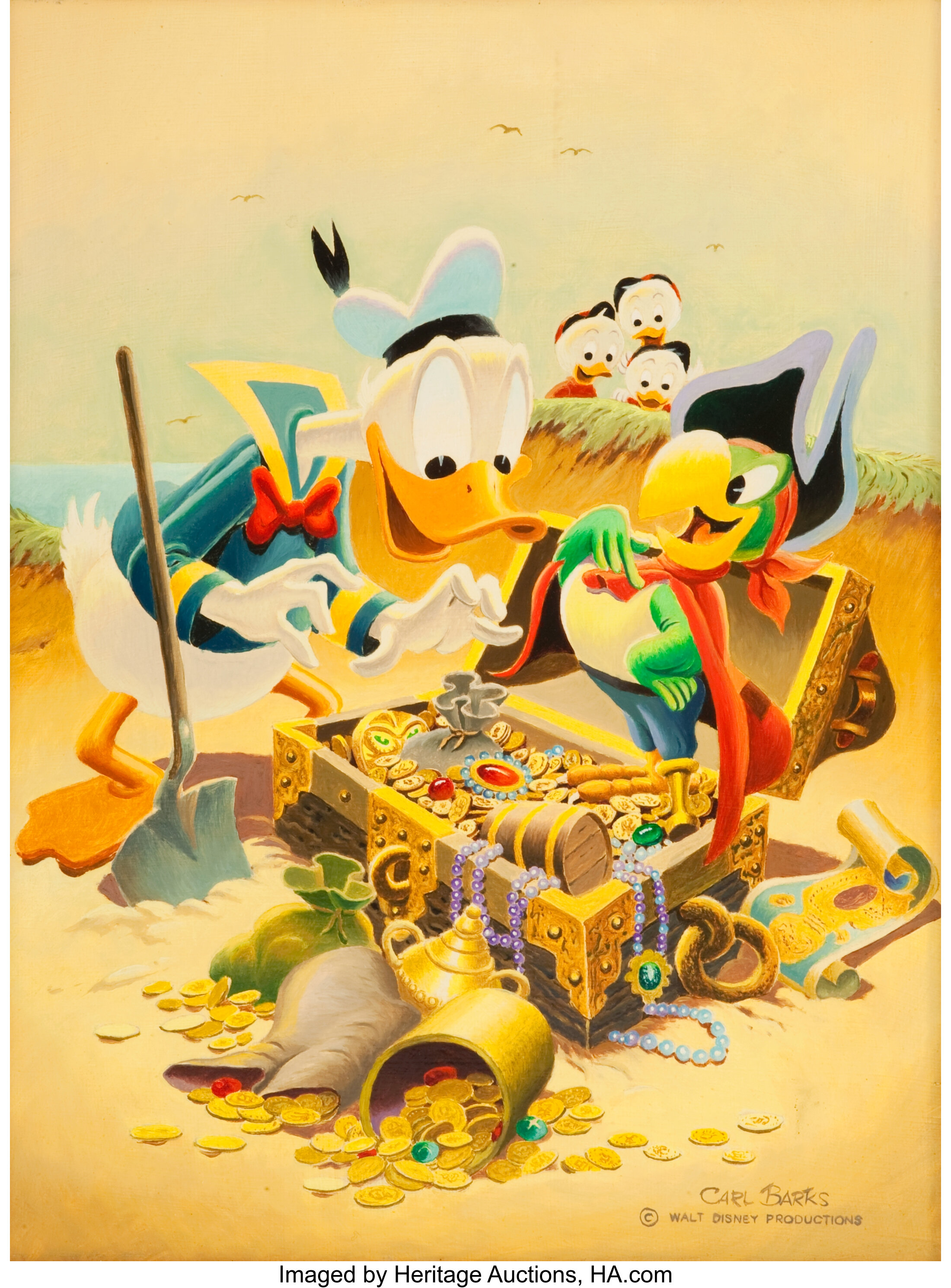Carl Barks Pirate Gold Oil Painting Original Art (1976).... | Lot ...