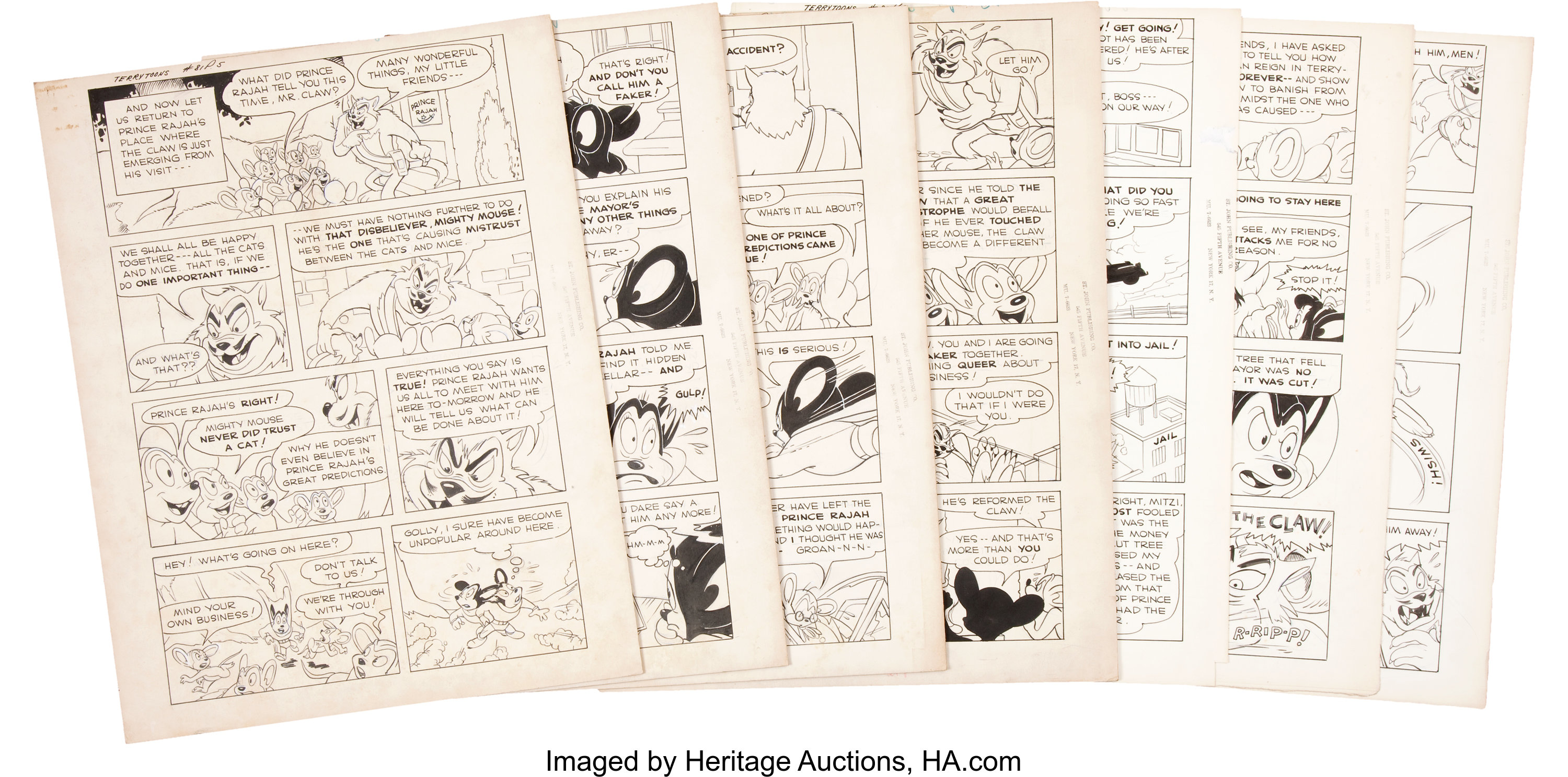 Terry-Toons #81 Panel Pages Group (St. John, 1950).... (Total: 7 | Lot ...