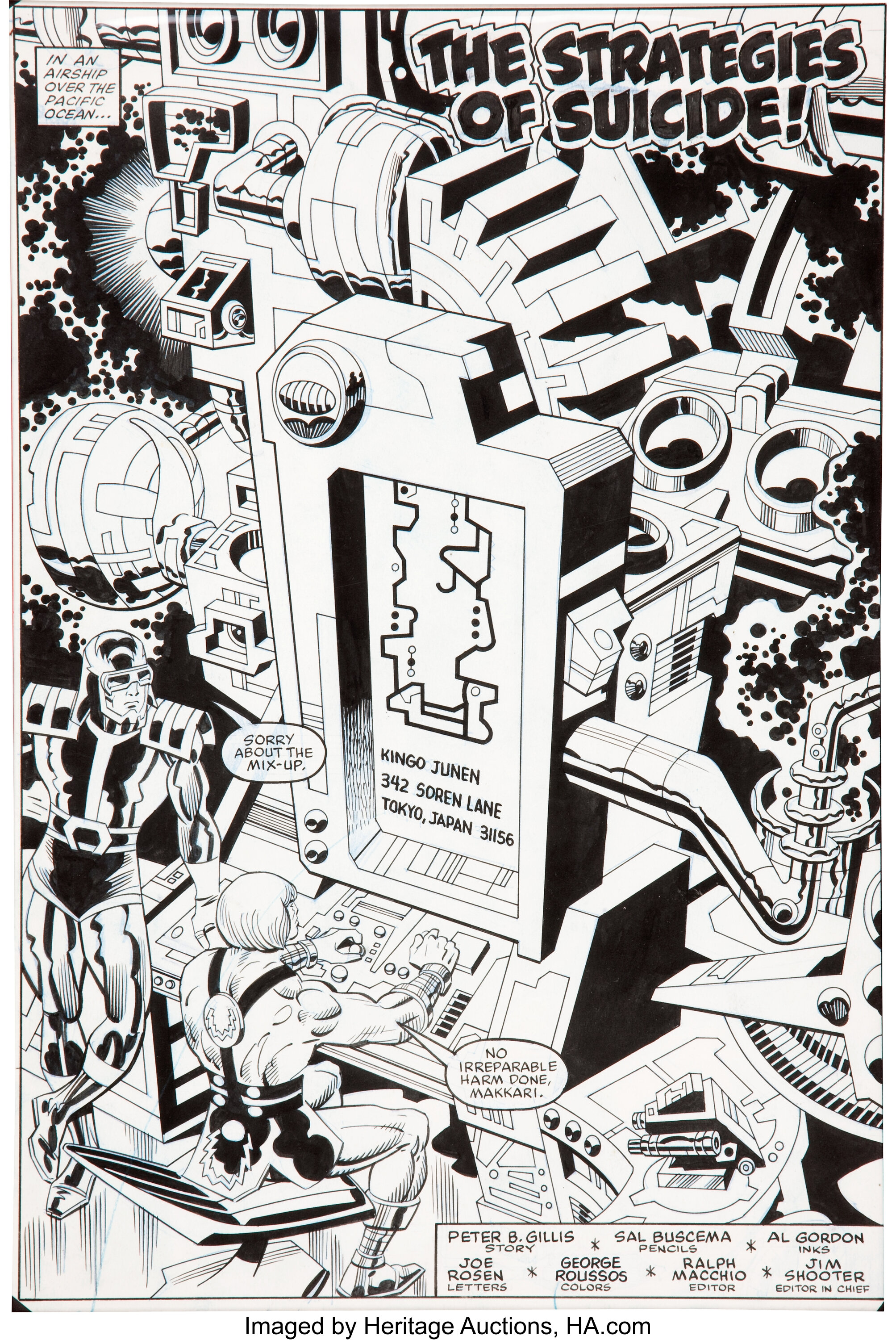 Sal Buscema and Al Gordon The Eternals #3 Splash page 8 Original | Lot ...