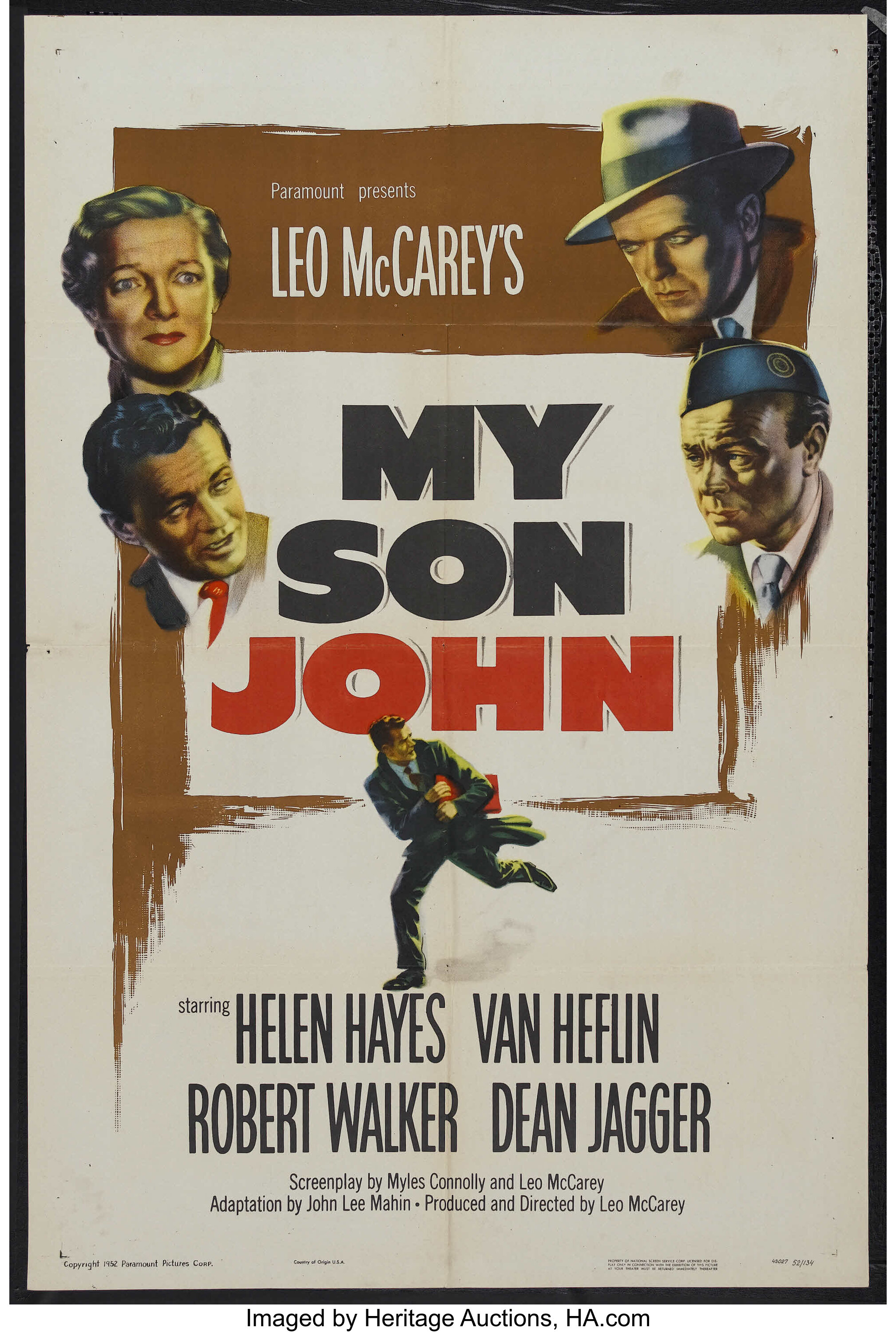 My Son John (Paramount, 1952). One Sheet (27" X 41"). Drama. | Lot ...