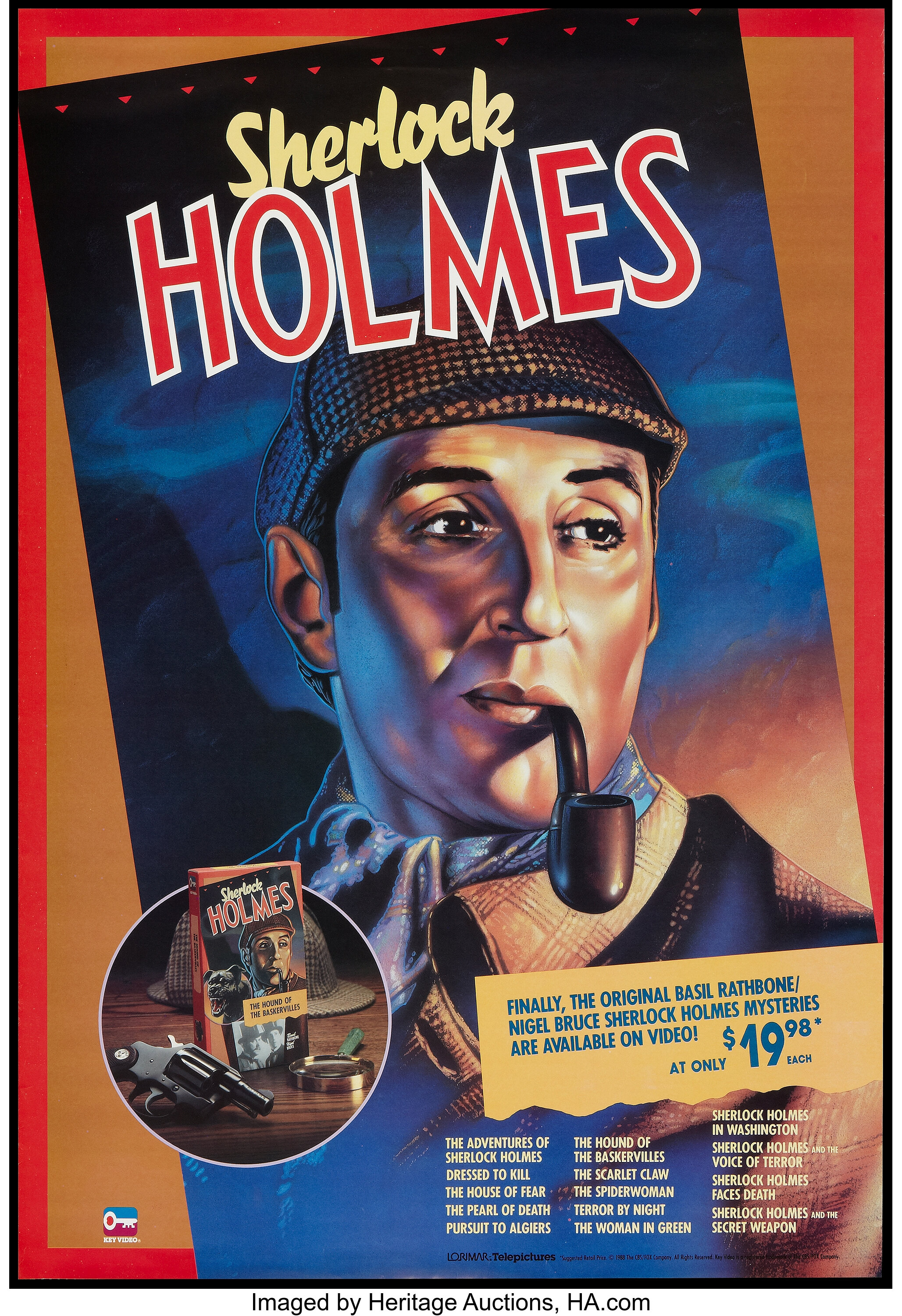 Sherlock Holmes Poster (CBS/Fox, 1988). Video Posters (4) (26" X | Lot ...