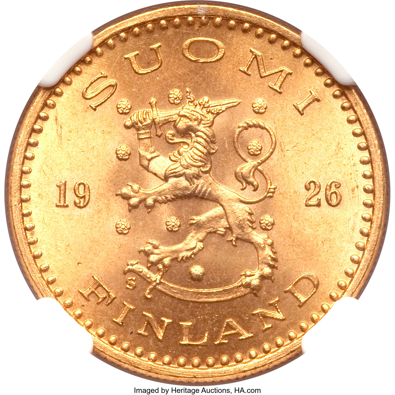 Finland: Republic gold 200 Markkaa 1926-S,... Finland | Lot #23823 ...