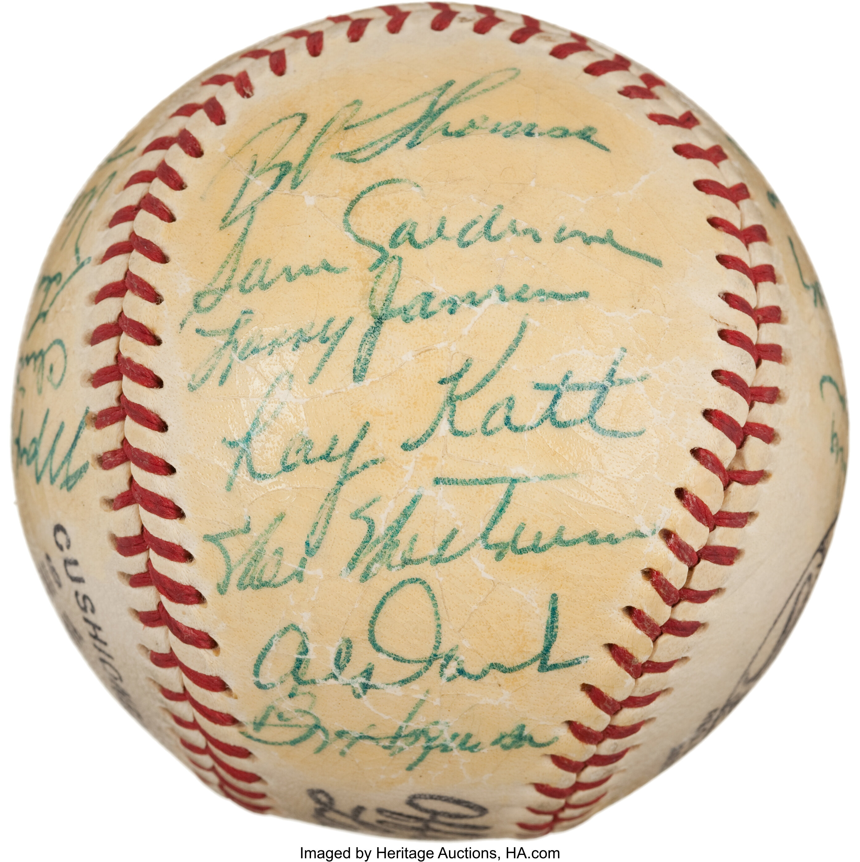1952 New York Giants Team Signed Baseball (27 Signatures).... | Lot ...
