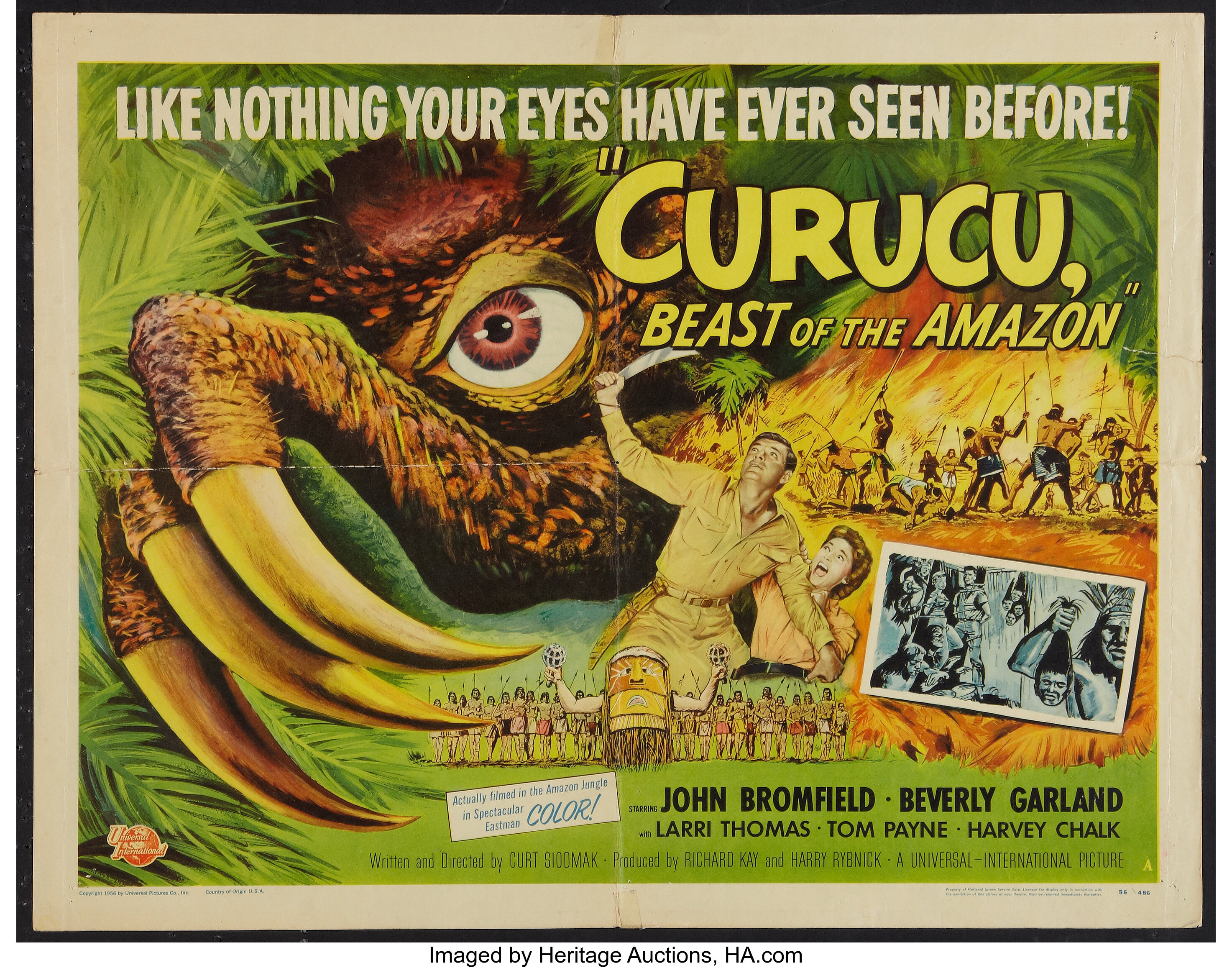 Curucu, Beast of the Amazon (Universal International, 1956). Half | Lot ...