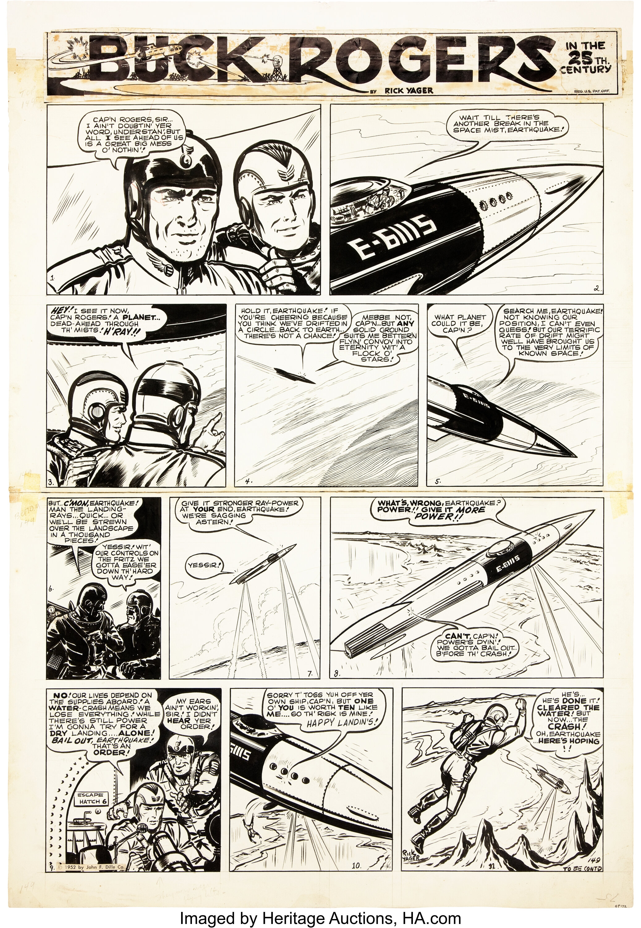 Rick Yager Buck Rogers Sunday Comic Strip #149 Original Art (John | Lot ...