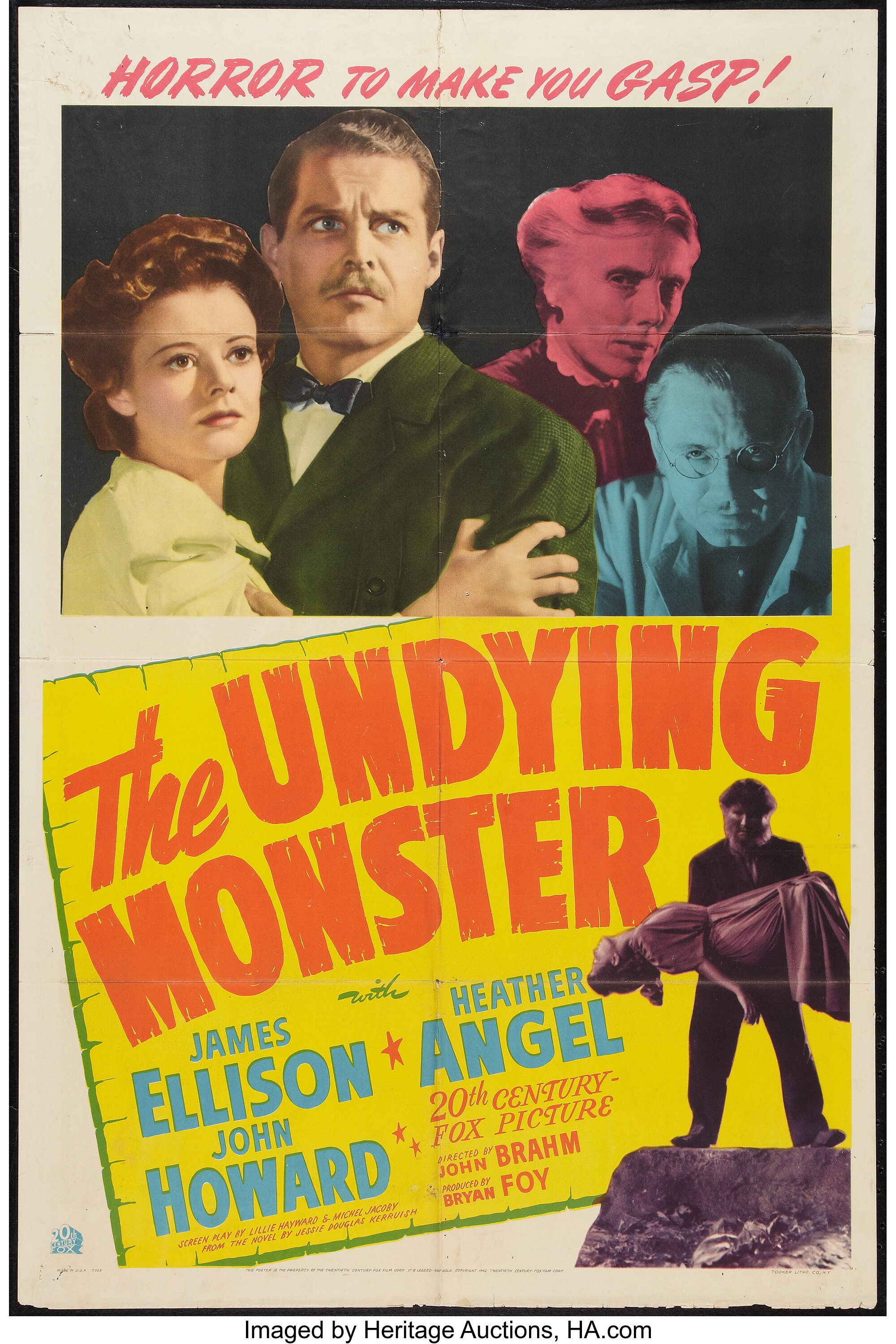 The Undying Monster (20th Century Fox, 1942). One Sheet (27" X | Lot ...