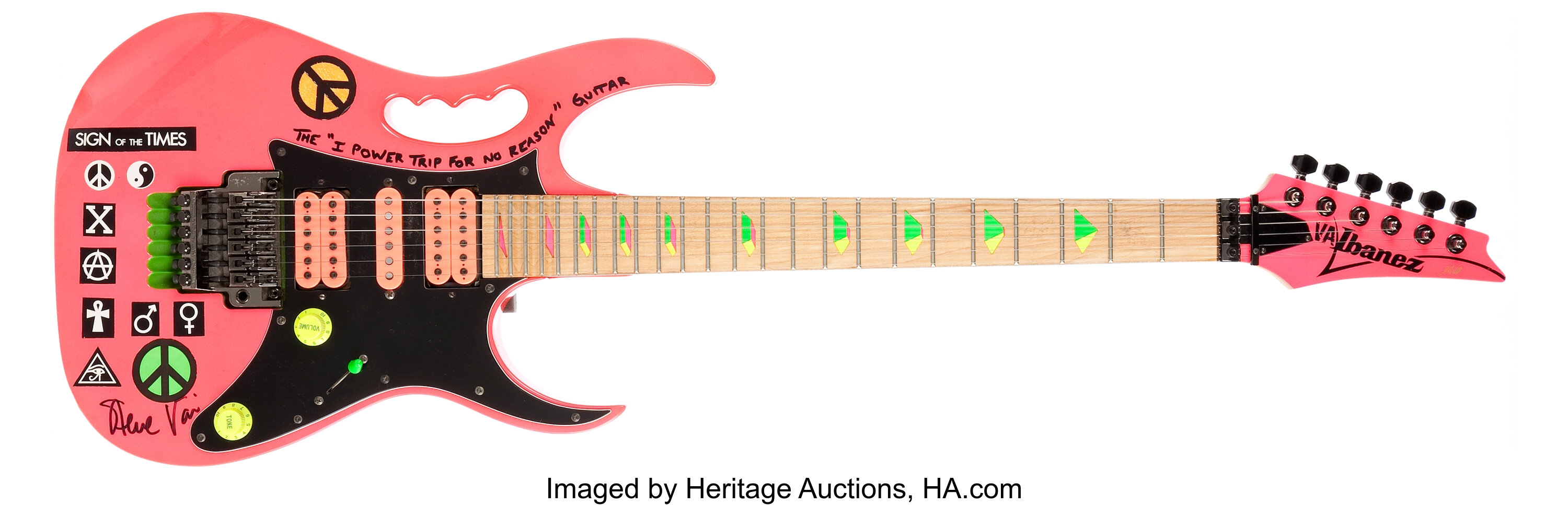 Steve Vai Autographed Guitar.... Music Memorabilia Autographs and | Lot ...