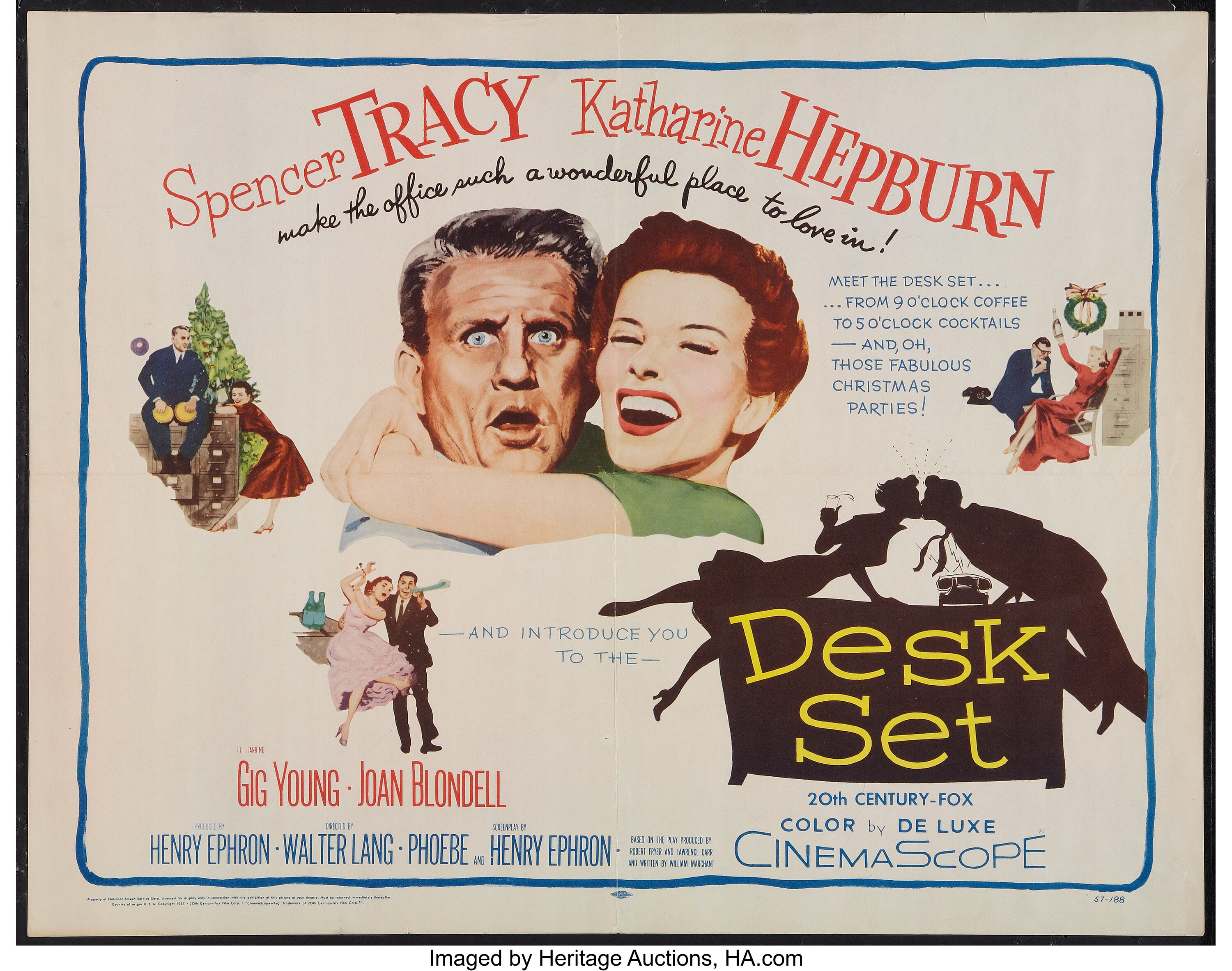 Desk Set (20th Century Fox, 1957). Half Sheet (22" X 28"). Comedy ...