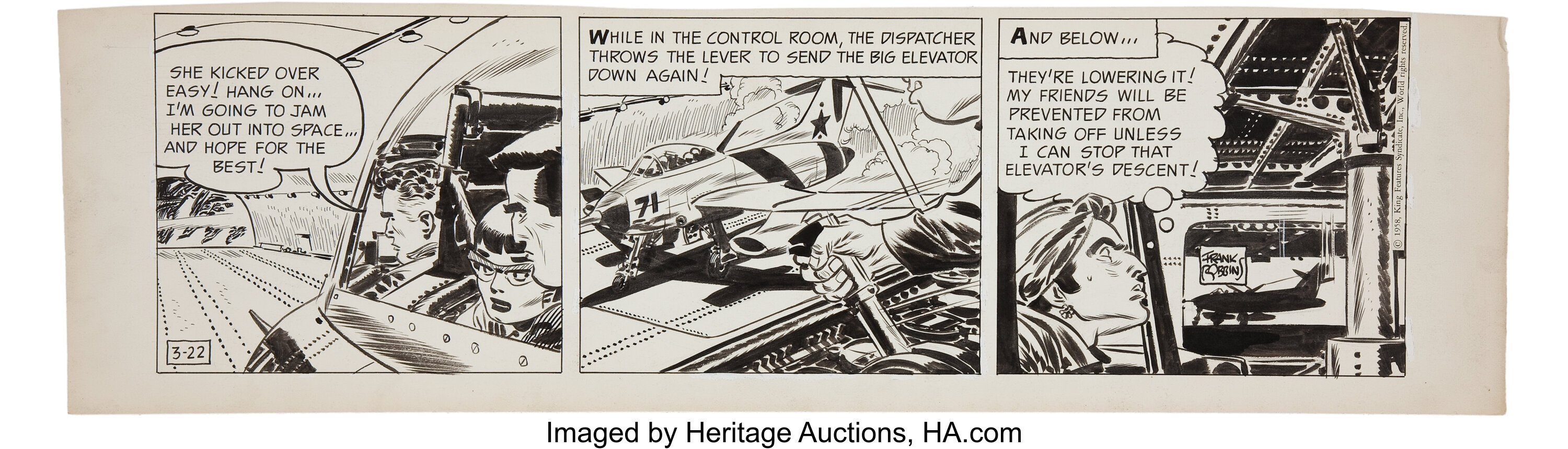 Frank Robbins Johnny Hazard Daily Comic Strip Original Art dated | Lot ...