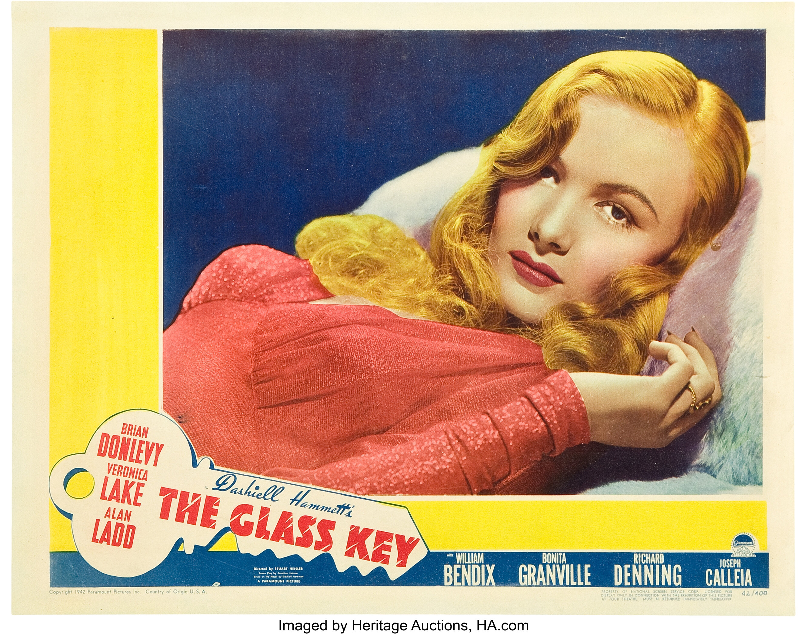 The Glass Key (Paramount, 1942). Lobby Card (11" X 14").. ... Movie ...