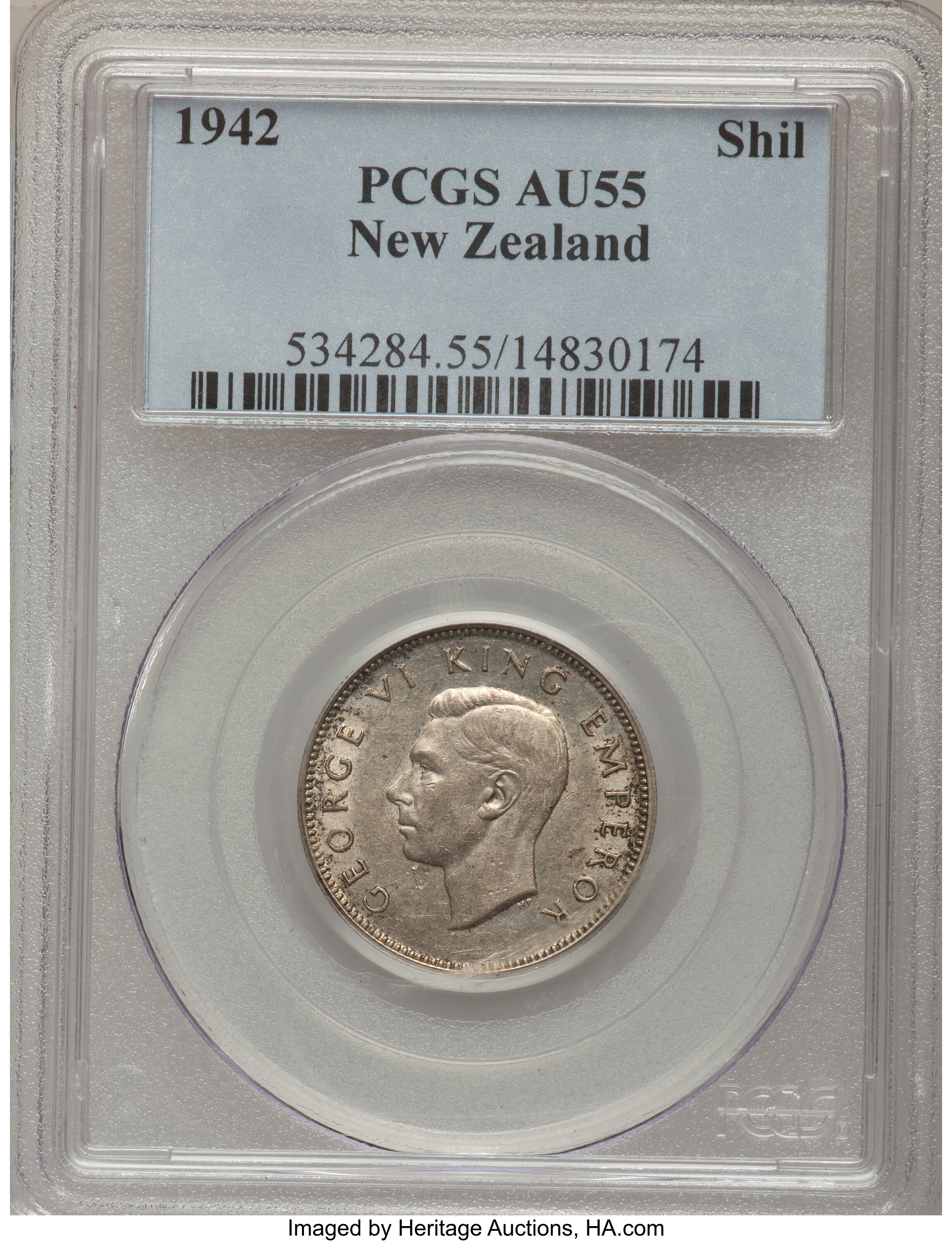 New Zealand: George VI Shilling 1942,... New Zealand | Lot #27088 ...