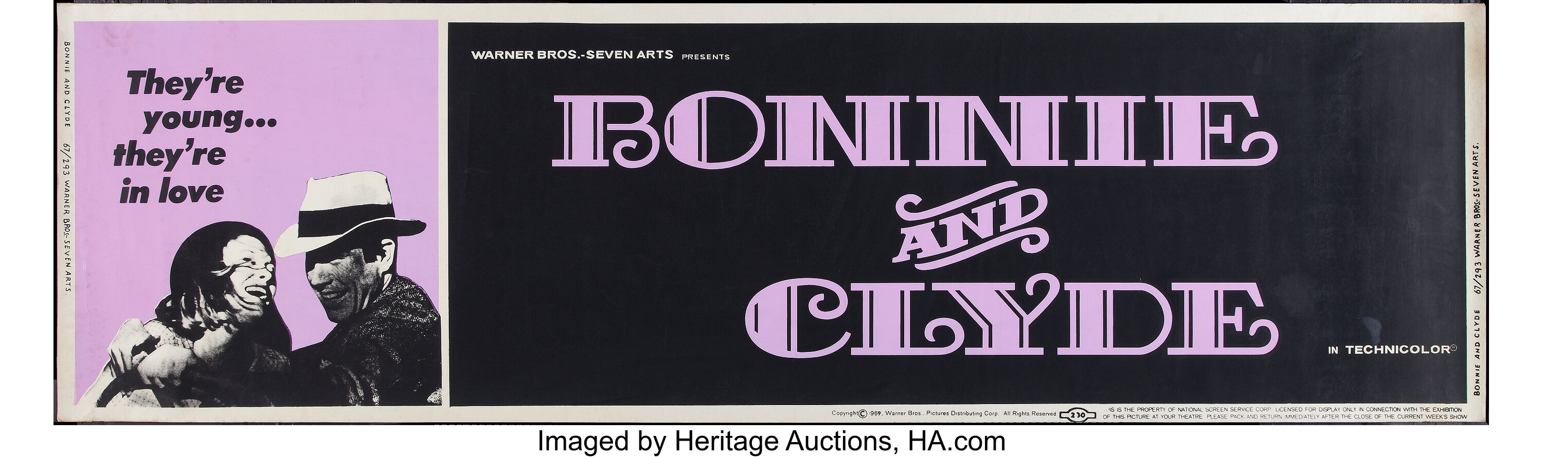 Bonnie and Clyde (Warner Brothers-Seven Arts, 1967). Banner (24" X ...