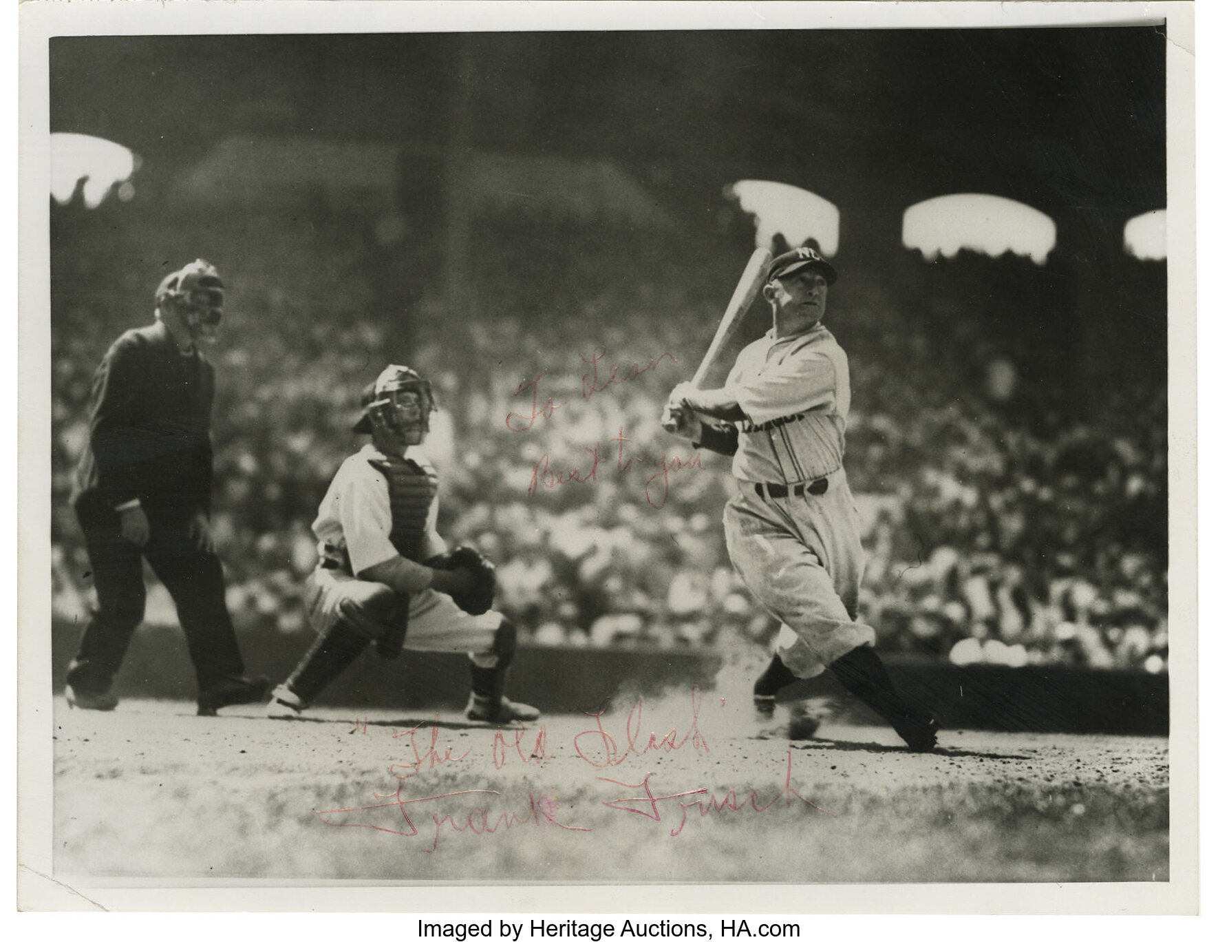 Frank Frisch Signed Photograph. Type two wire photo captures the | Lot ...