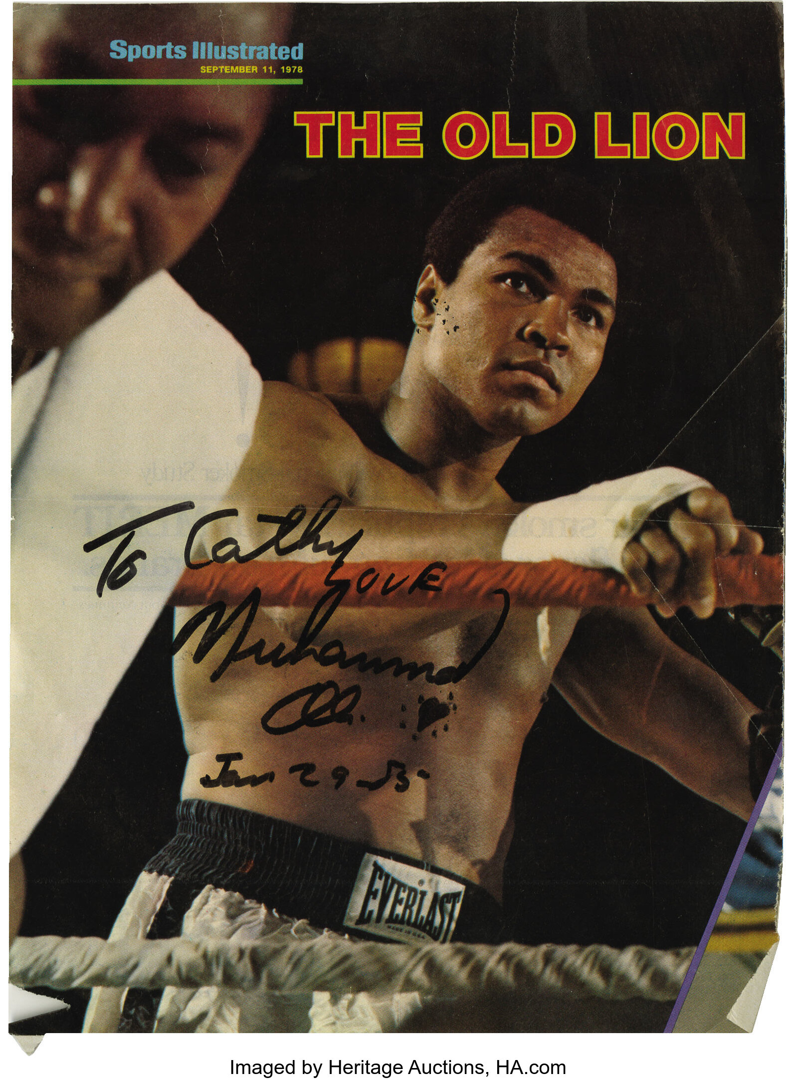 Muhammad Ali Signed Magazine Cover. The stone-faced warrior | Lot ...