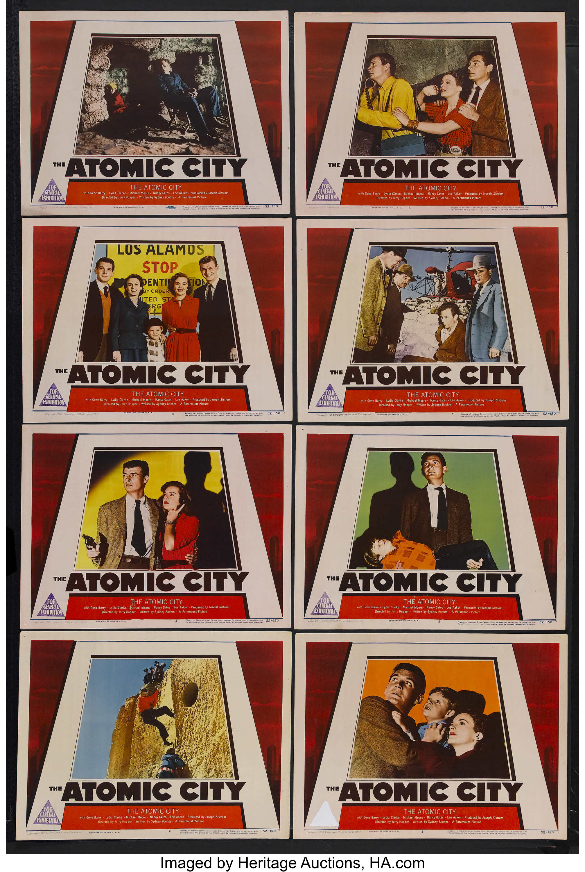 The Atomic City (Paramount, 1952). Lobby Card Set of 8 (11" X 14 ...