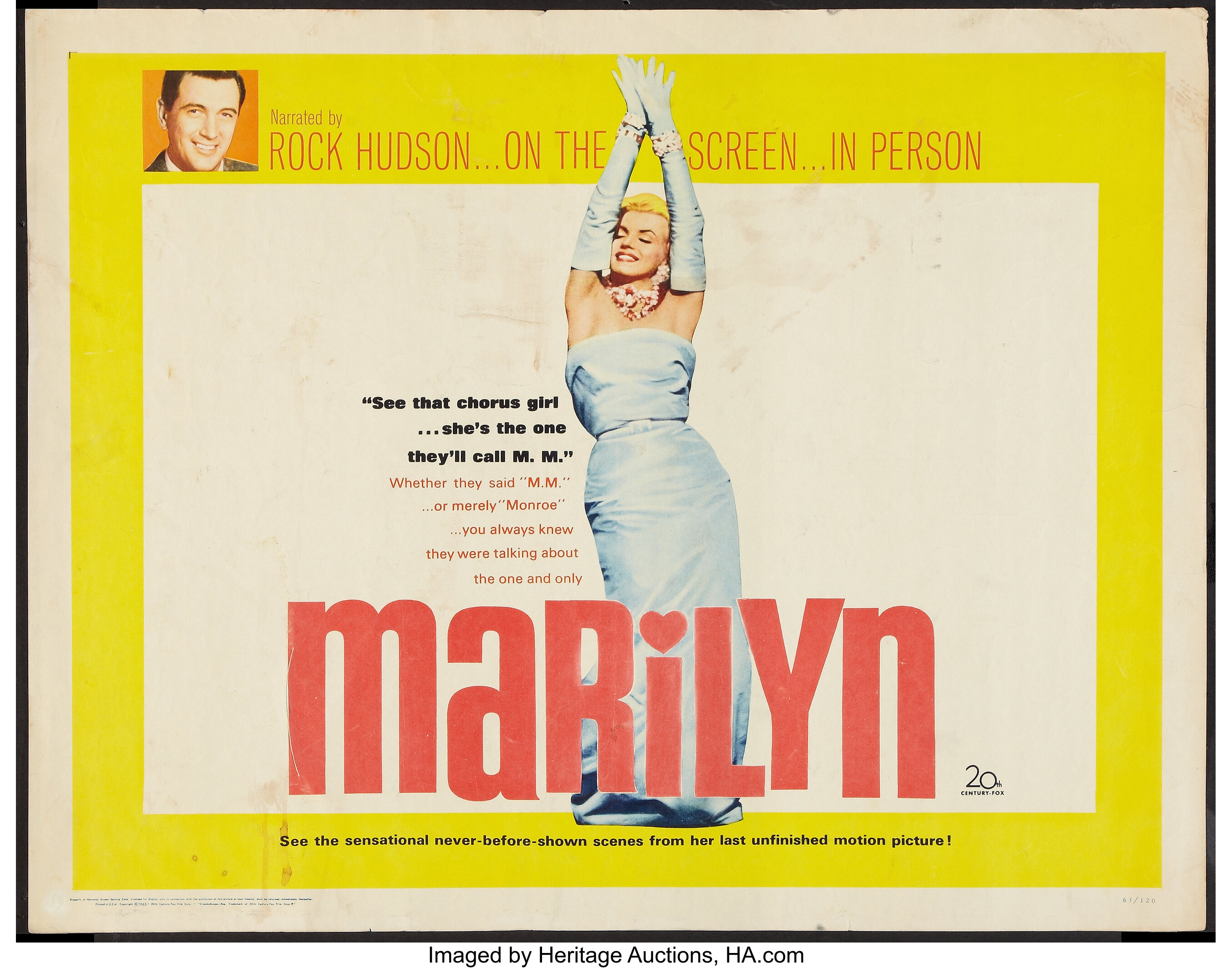 Marilyn (20th Century Fox, 1963). Half Sheet (22" X 28"). | Lot #53257 ...