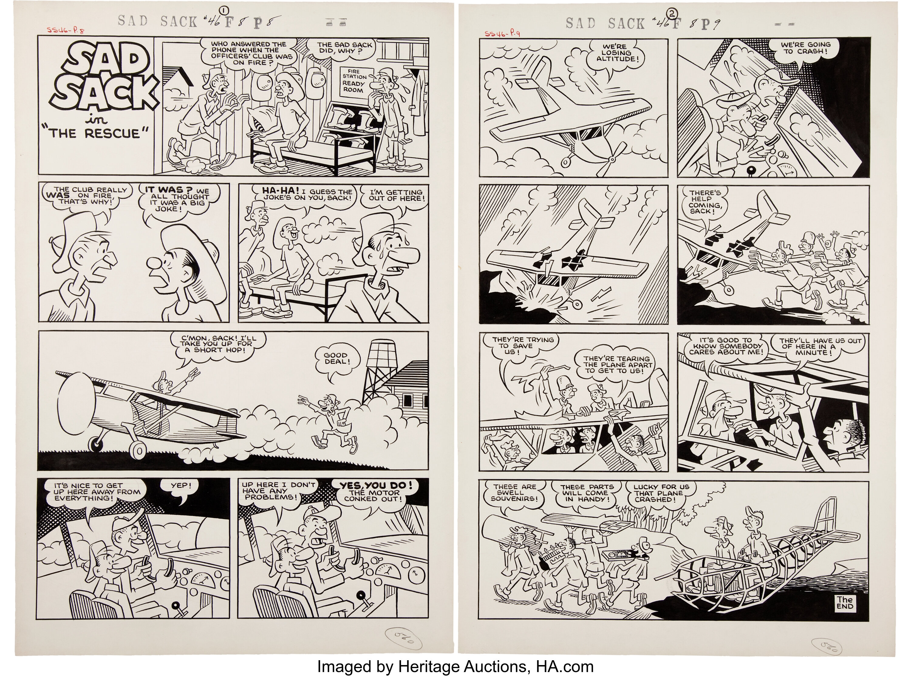 Fred Rhoads Sad Sack Comics #46 Complete 2-page Story "Sad Sack in ...