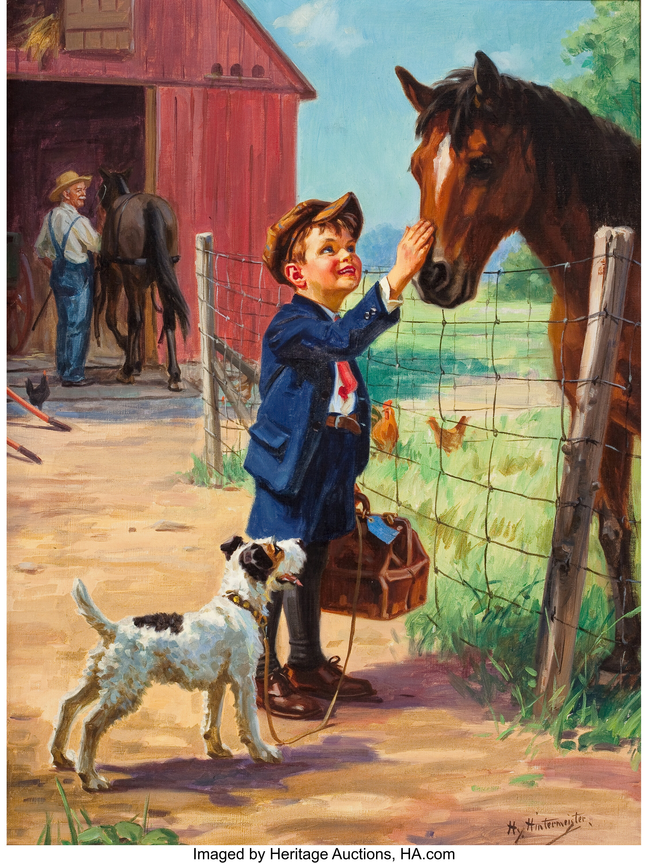 HY (HENRY) HINTERMEISTER (American, 1897-1972). Best Friends. Oil | Lot ...