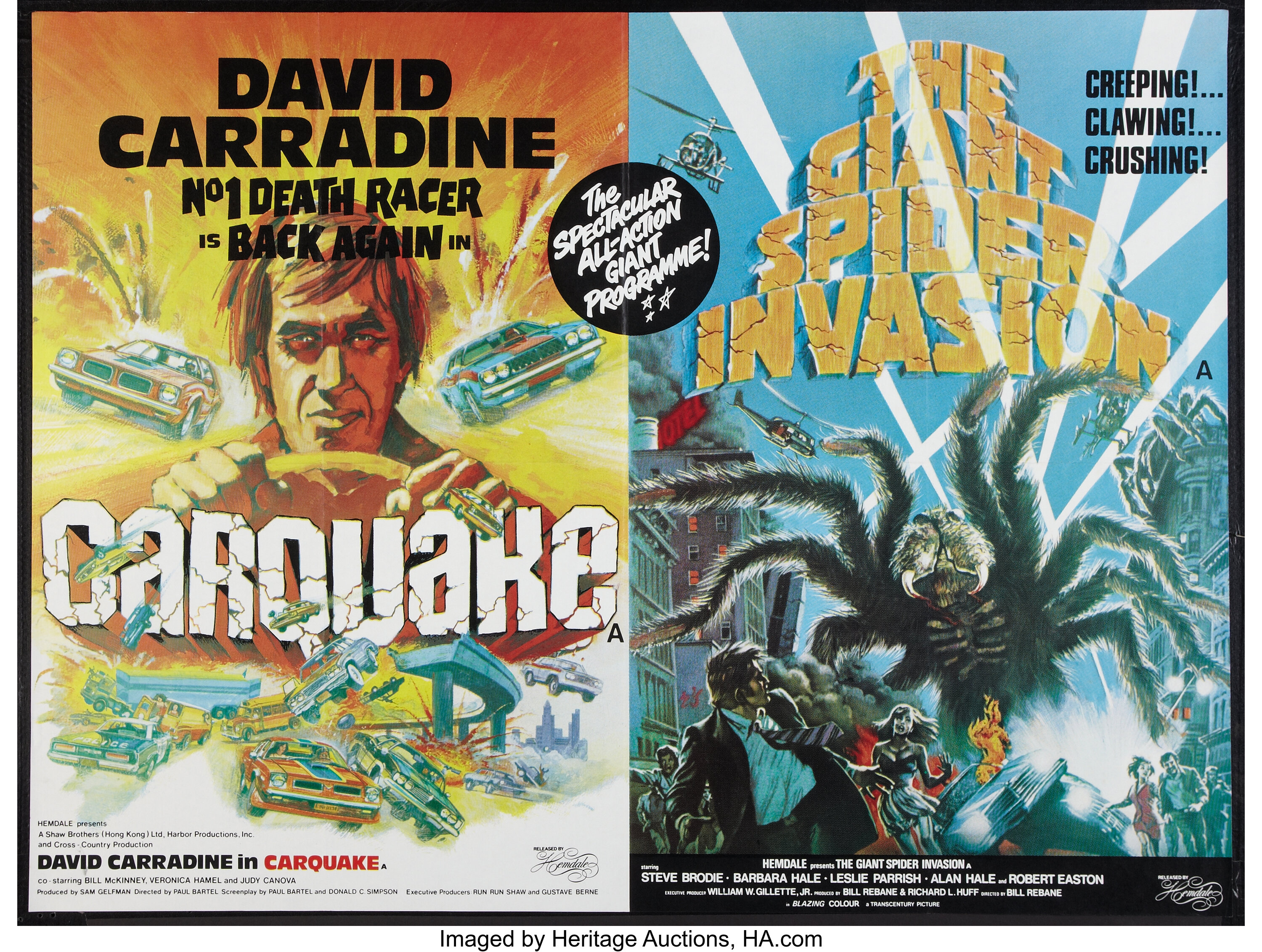 Cannonball! / The Giant Spider Invasion Combo (Hemdale, 1976). | Lot ...