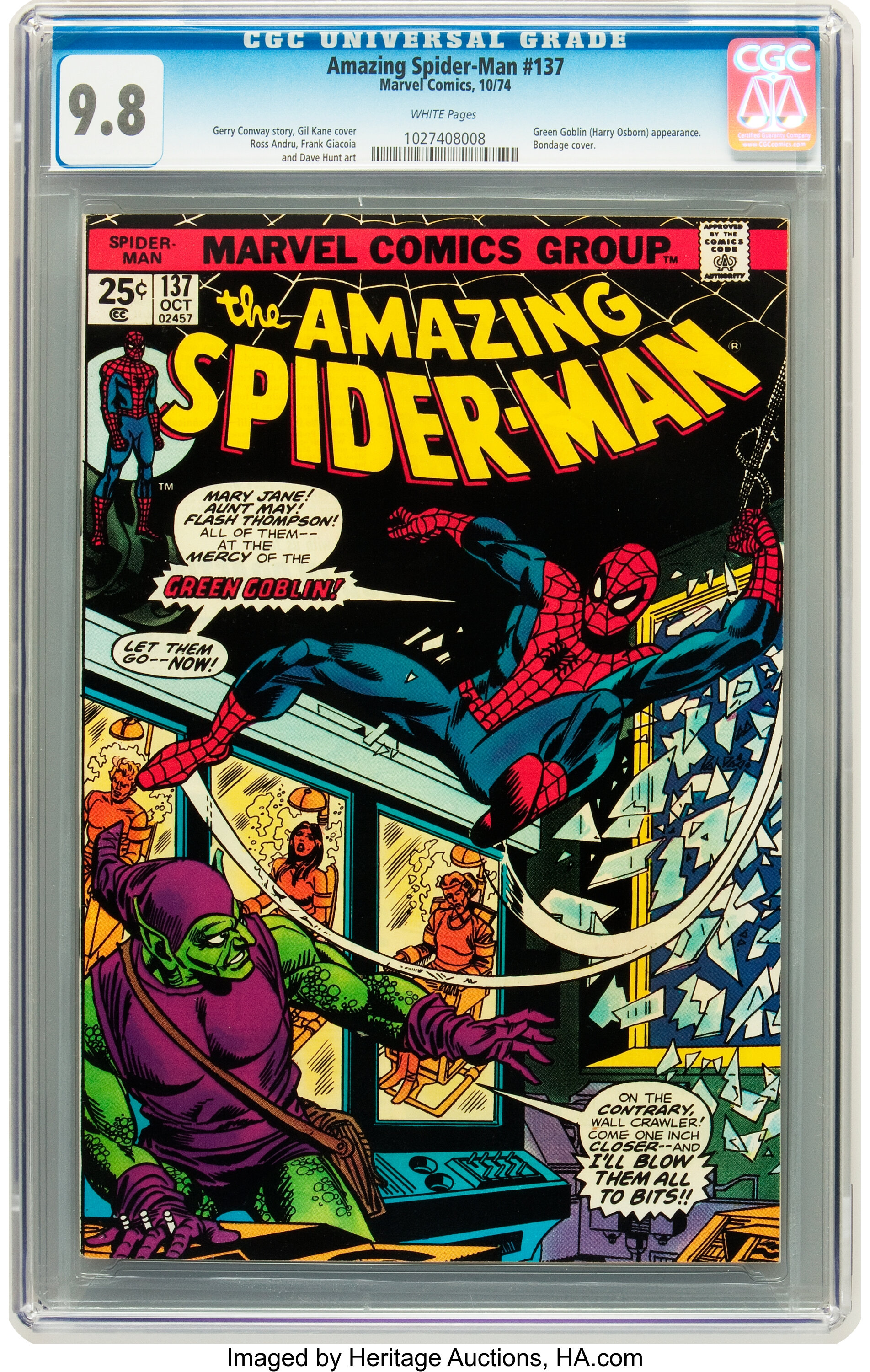 The Amazing Spider-Man #137 (Marvel, 1974) CGC NM/MT 9.8 White | Lot ...