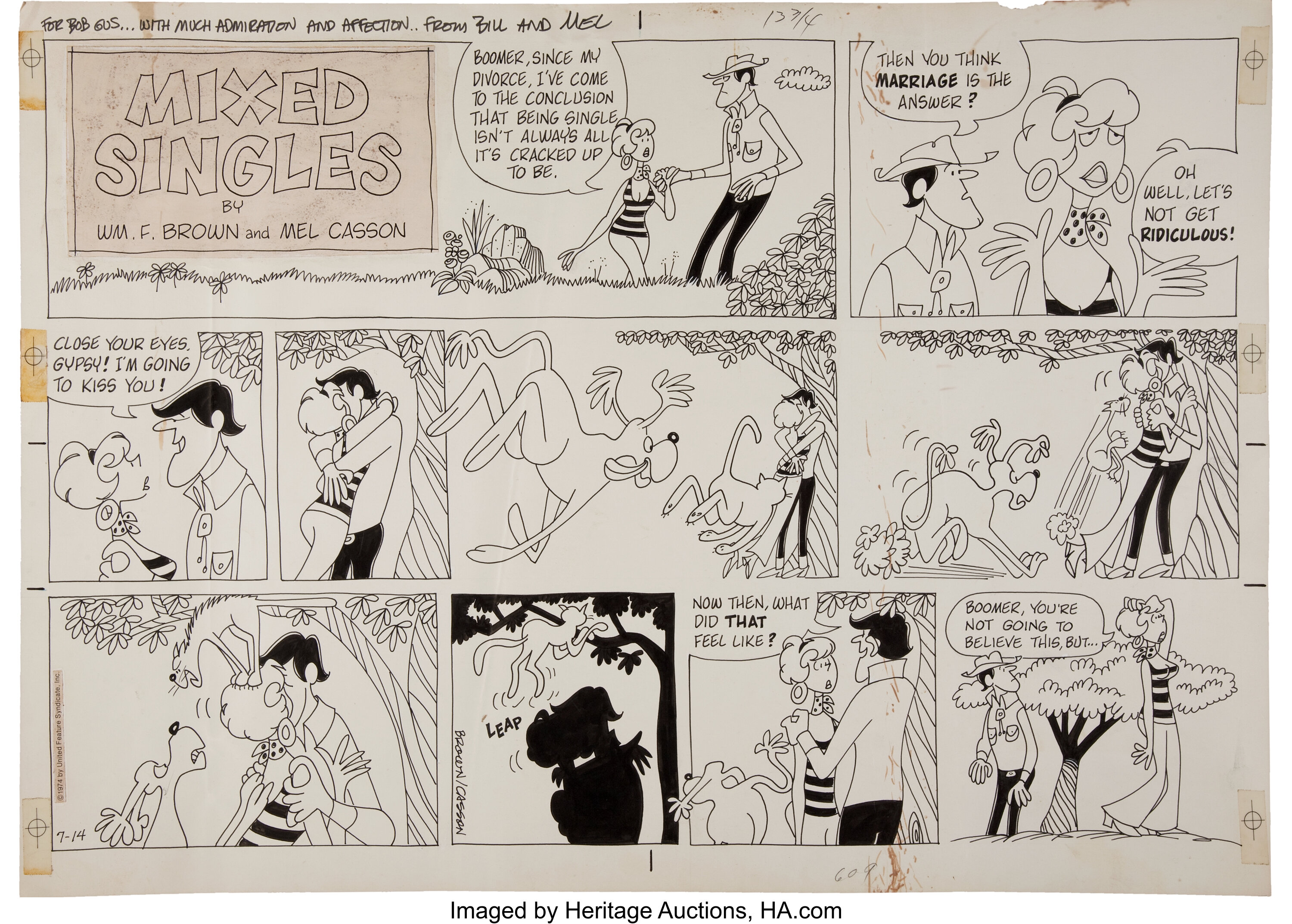 Mel Casson Mixed Singles Sunday Comic Strip Original Art dated | Lot ...