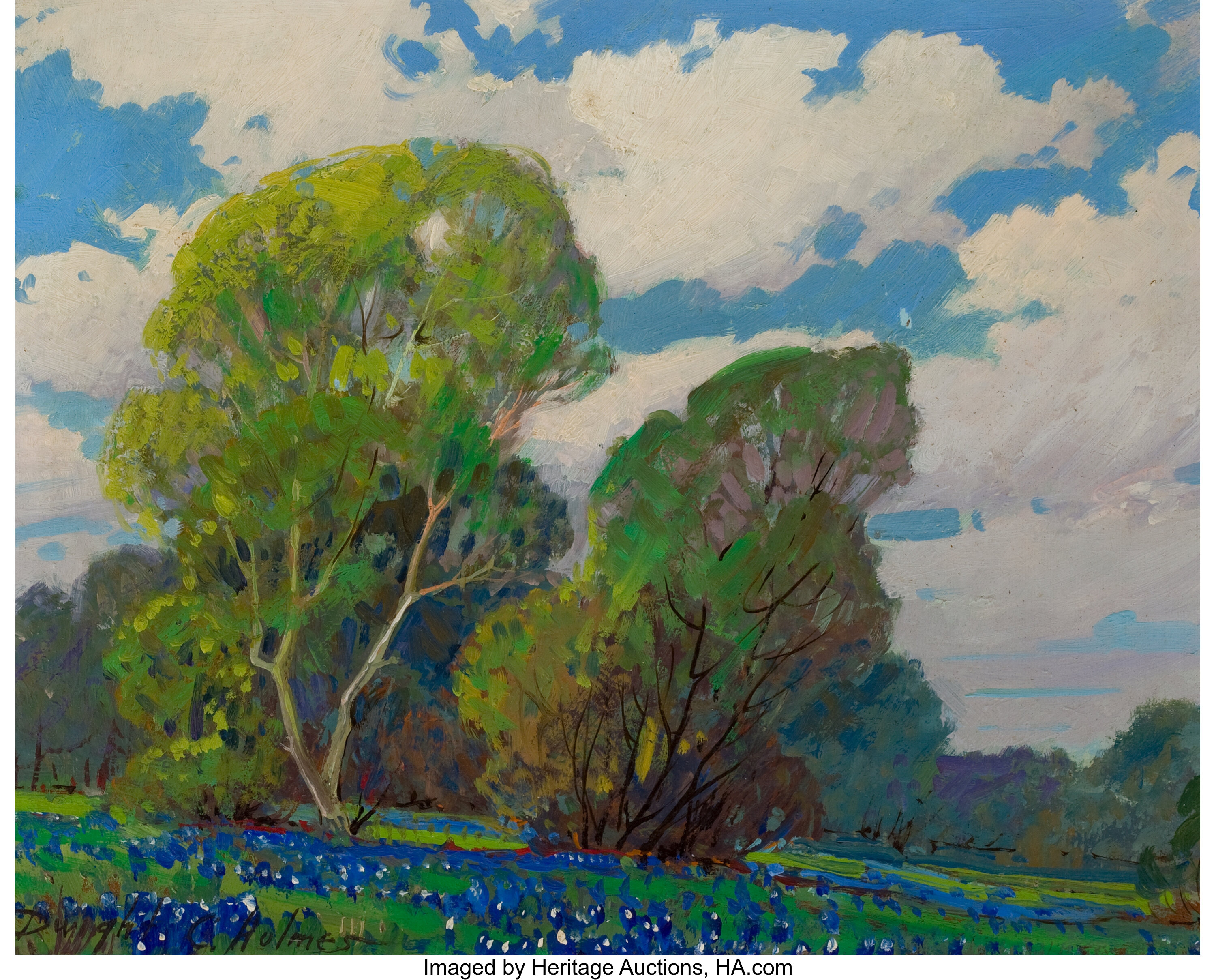 DWIGHT HOLMES (American, 1900-1986). Texas Bluebonnets - San | Lot ...