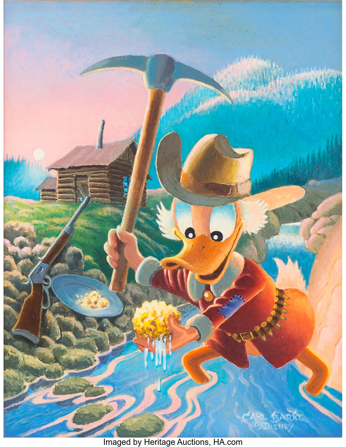 Carl Barks Eureka a Goose Egg Nugget Painting Original Art | Lot #92005 ...