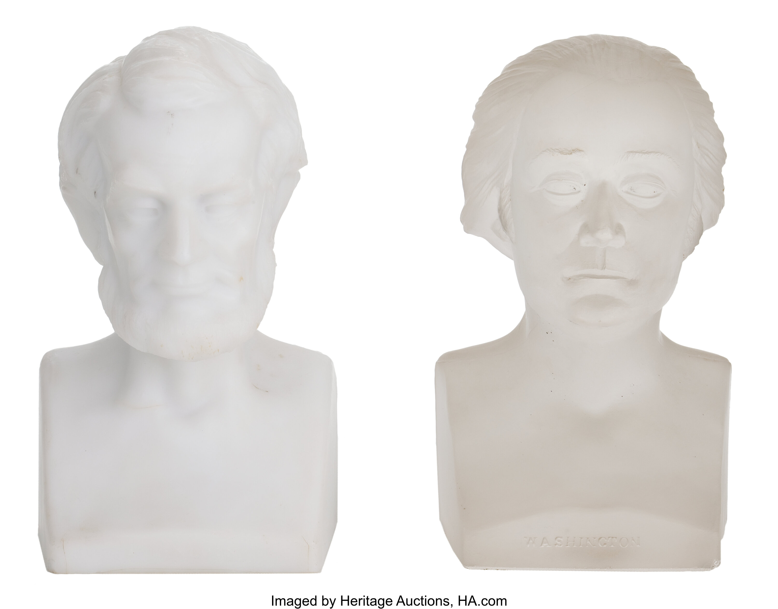 TWO GILLINDER & SONS GLASS CENTENNIAL EXHIBITION PRESIDENTIAL BUSTS ...