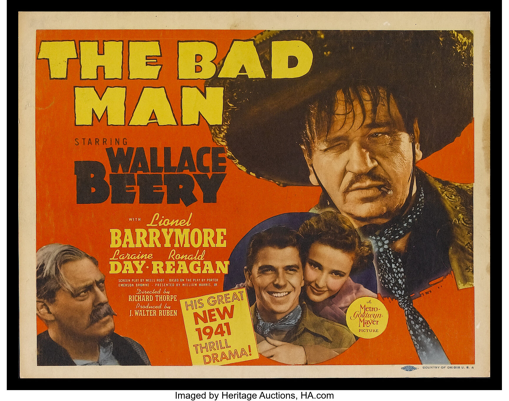 The Bad Man (MGM, 1941). Title Lobby Card (11" X 14"). Western. | Lot ...